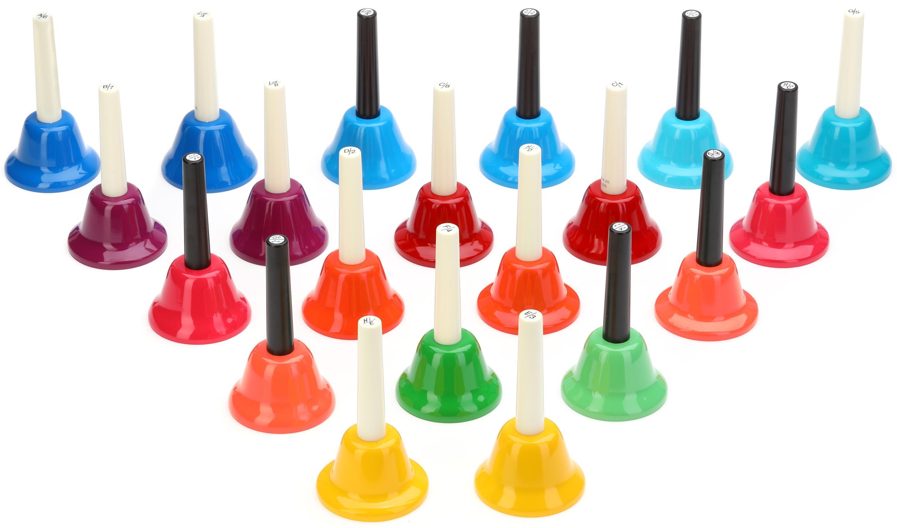Rhythm Band KidsPlay 20-note Handbell Set - Low A-High E, Assorted ...