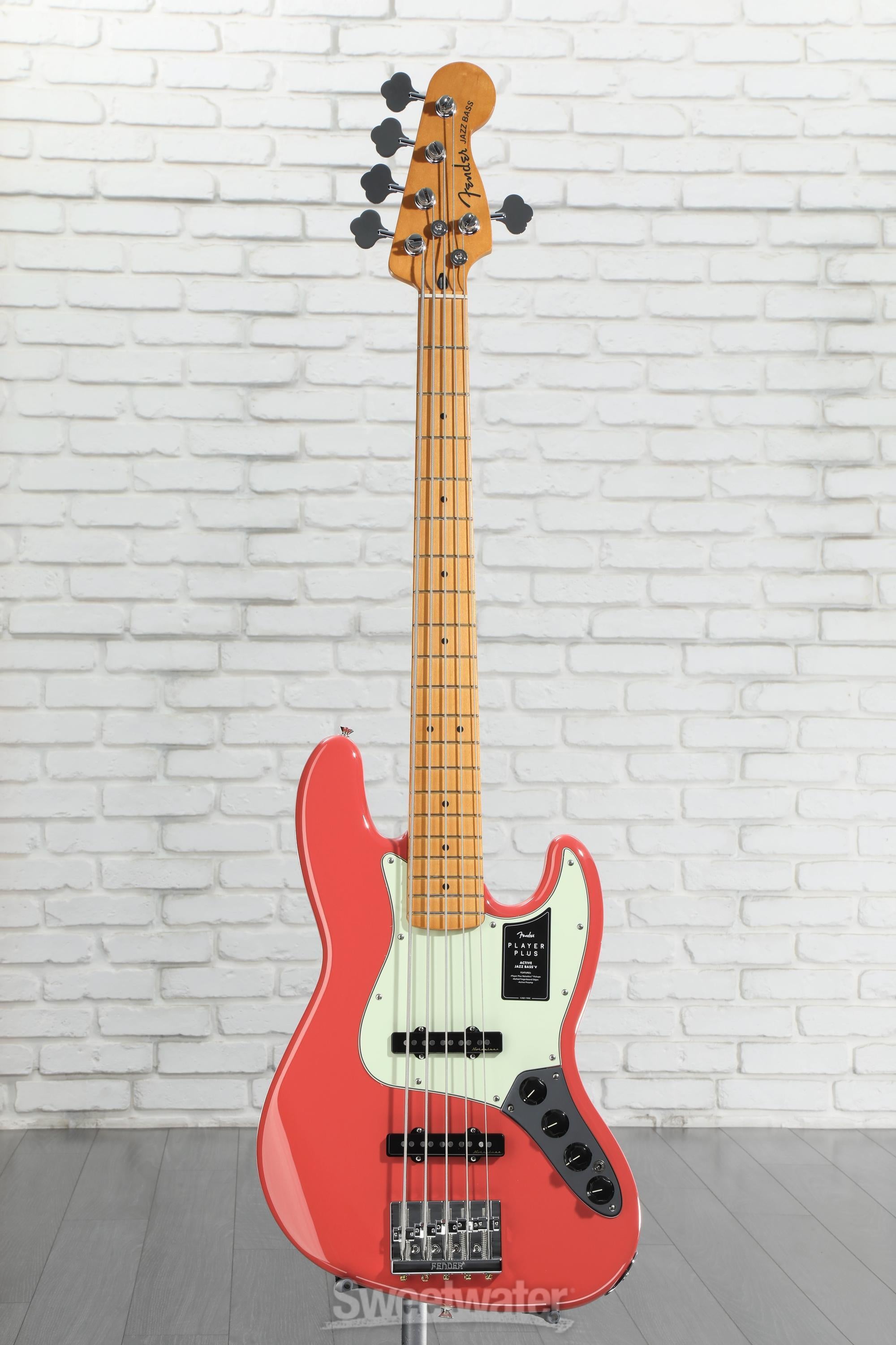 Fender Player Plus Active Jazz Bass V - Fiesta Red with Maple ...