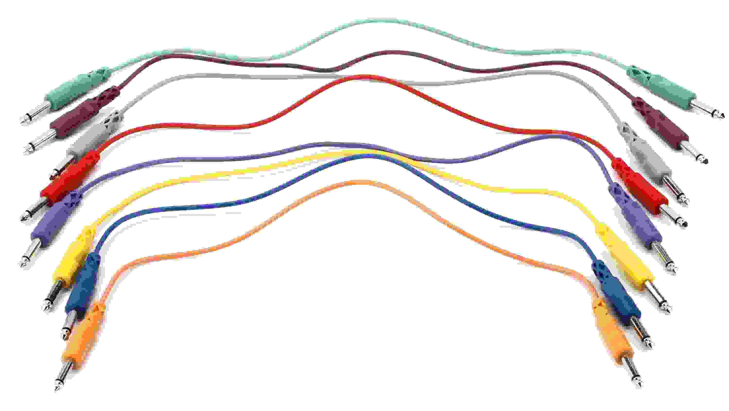 Hosa CPP-845 1/4-inch TS Male Patch Cable 8-pack - 1.5 foot (Various Colors) | Sweetwater
