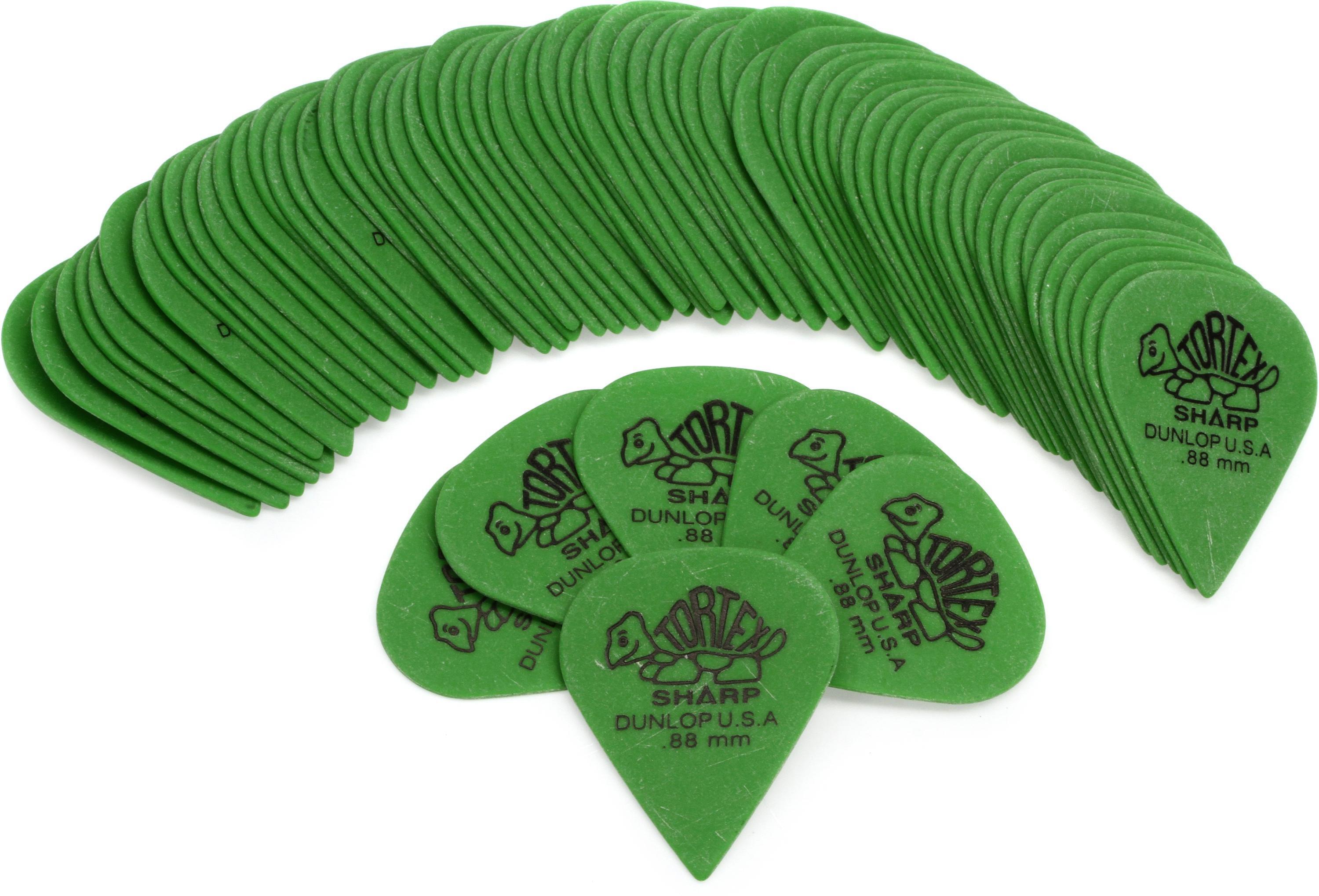 Dunlop Tortex Sharp Guitar Picks - .88mm Green (72-pack) | Sweetwater