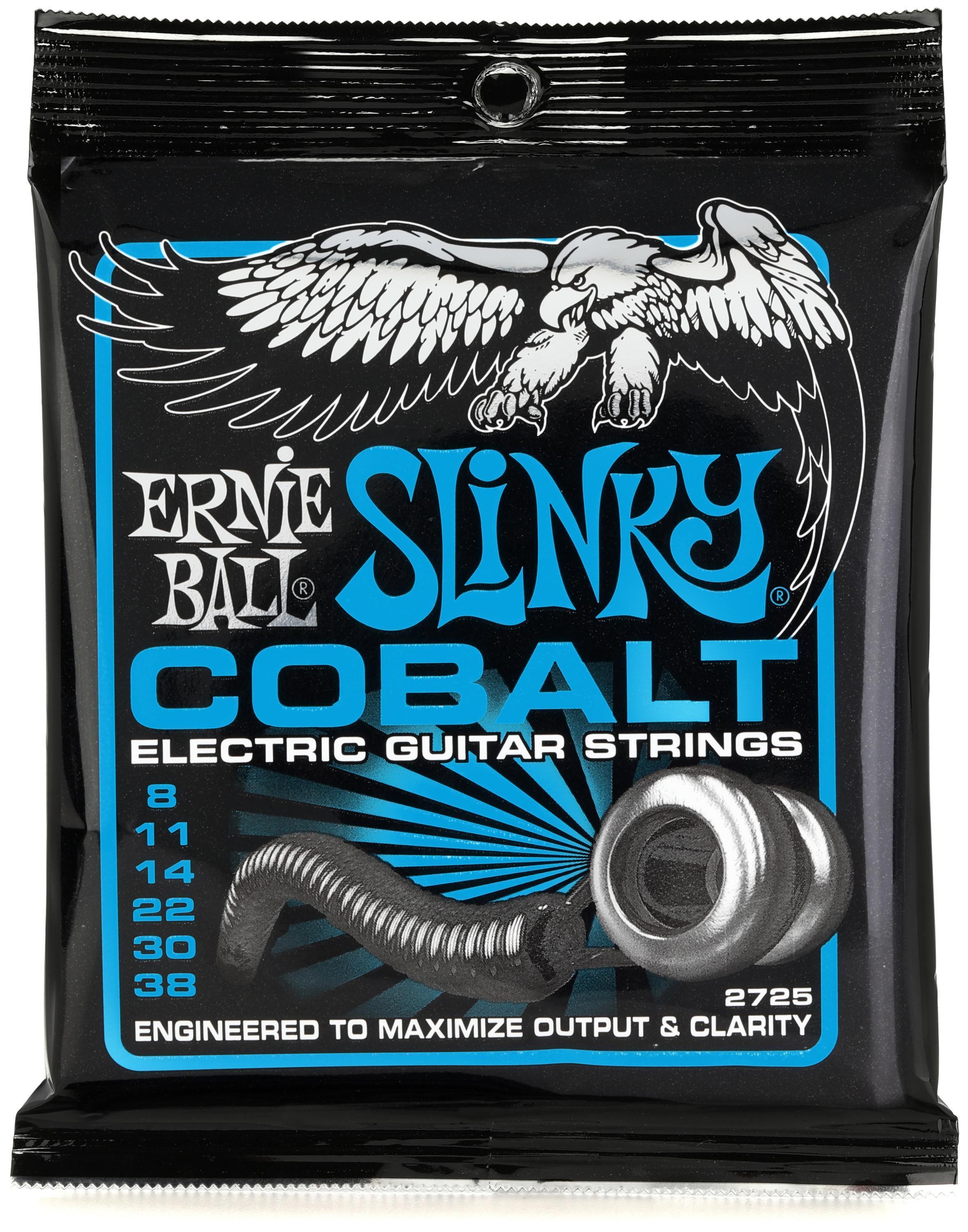 Ernie Ball 2725 Extra Slinky Cobalt Electric Guitar Strings - .008-.038 ...