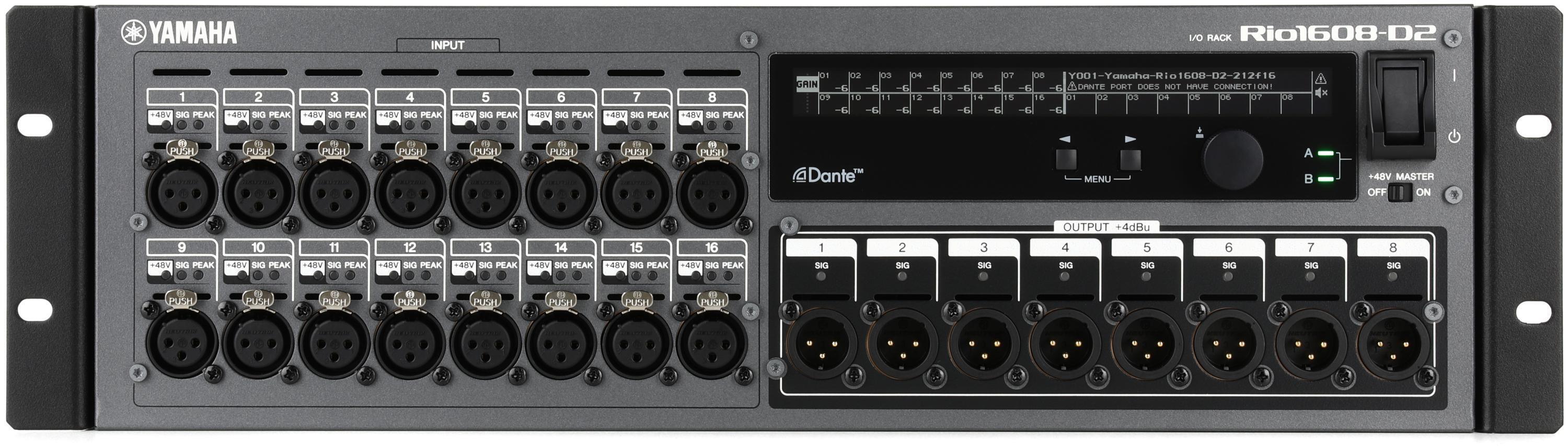 Yamaha Rio1608-D2 16-input / 8-output Dante Stage Box | Sweetwater