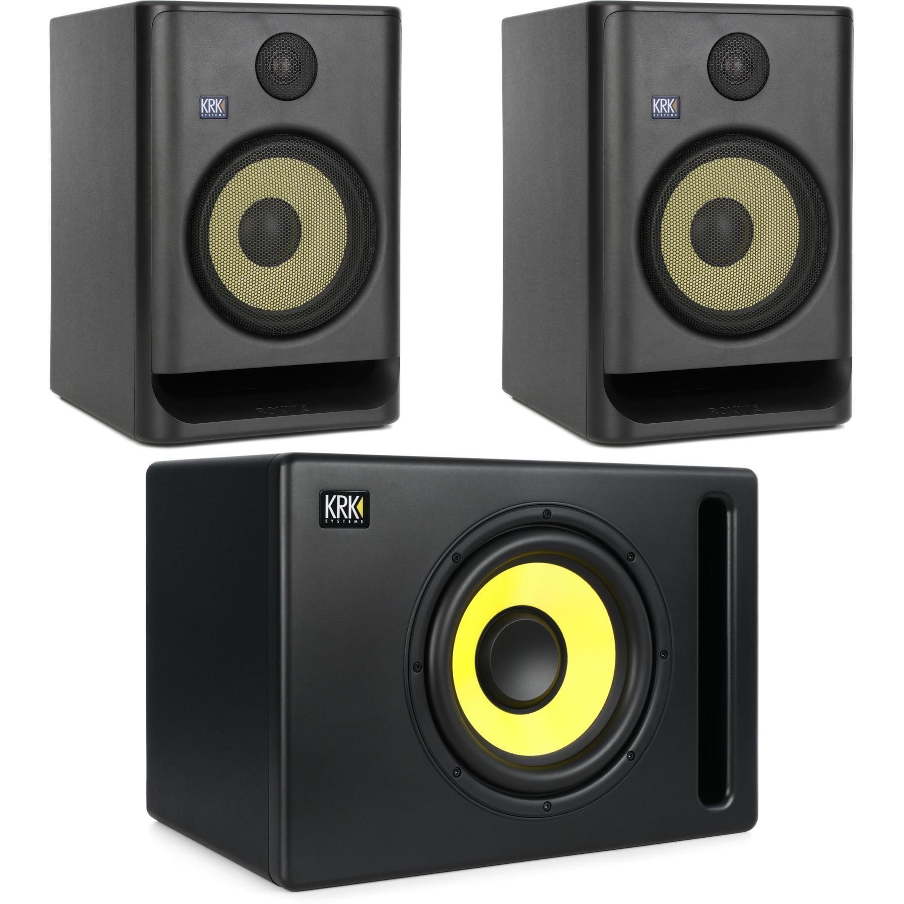 KRK ROKIT 8 G5 8-inch Powered Studio Monitors and S10.4 10 inch Powered ...