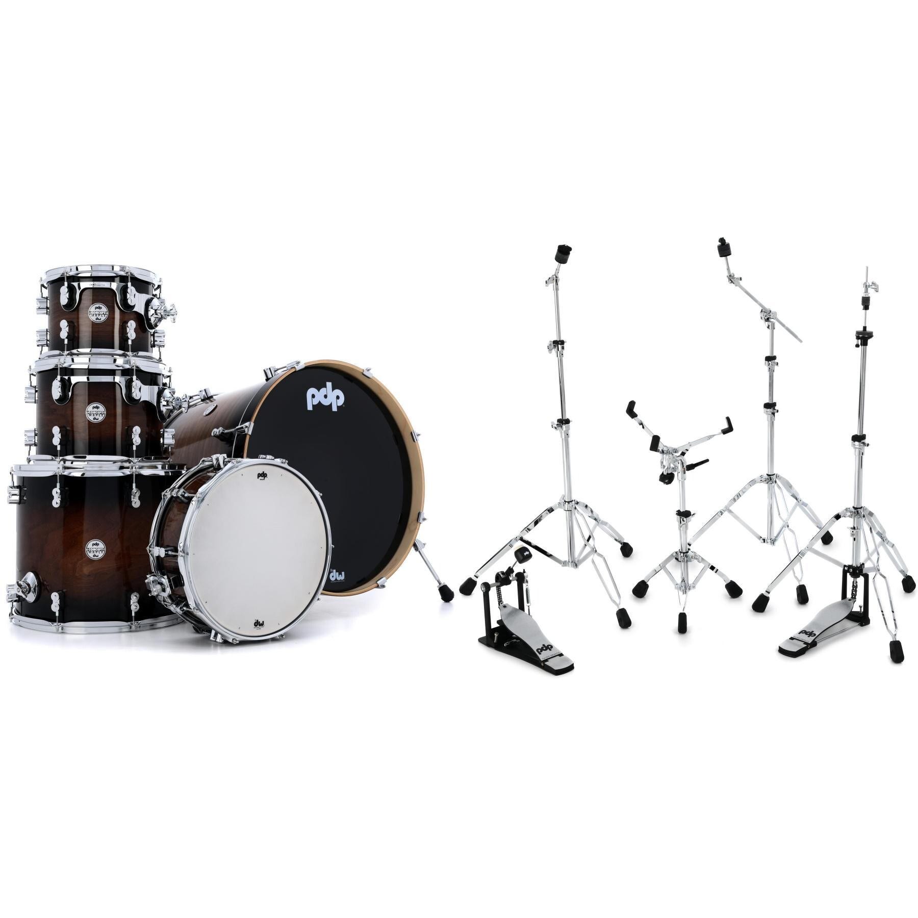 PDP Concept Exotic 5-piece Shell Pack and Hardware Bundle - Charcoal ...