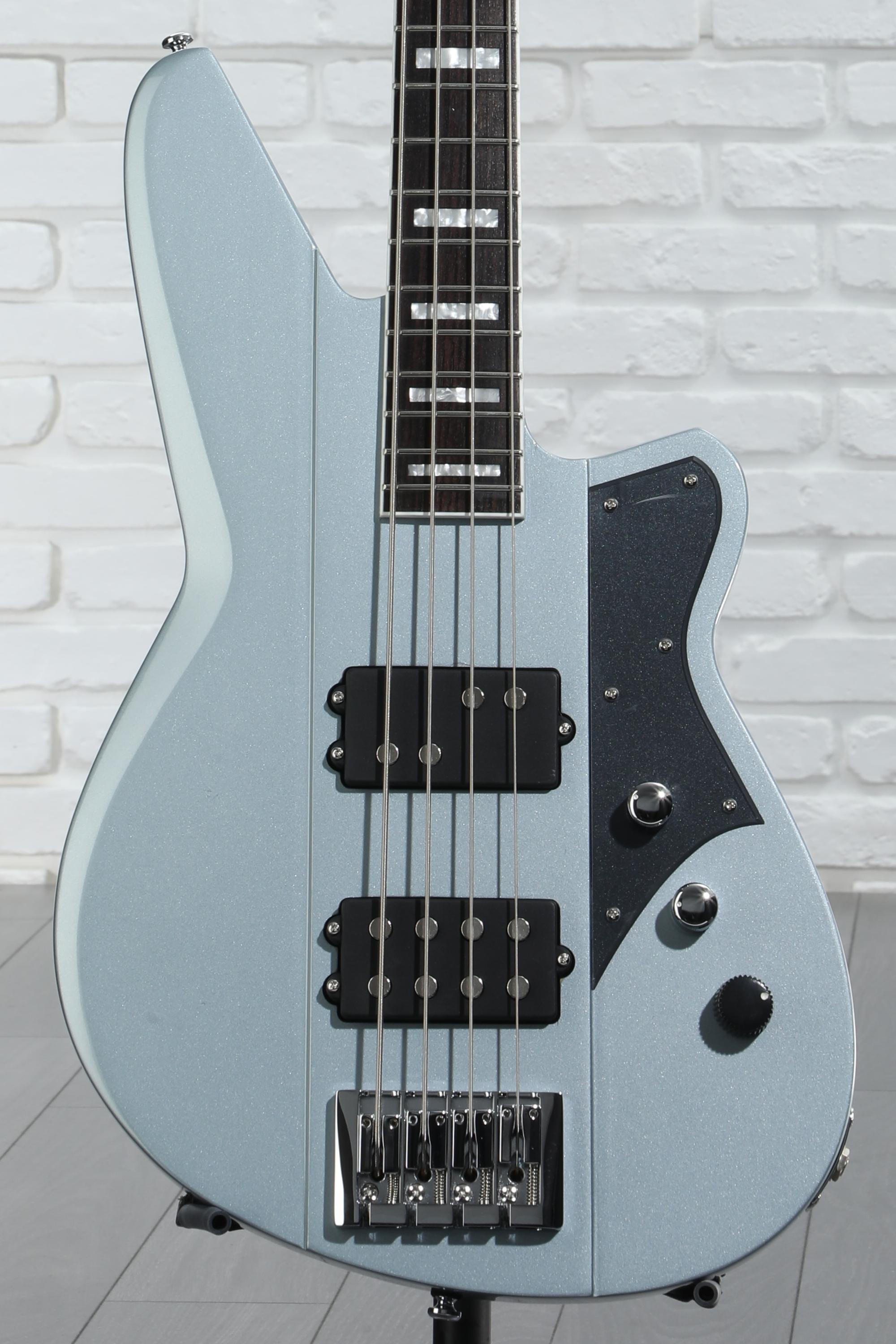 Reverend Thundergun Bass Guitar - Metallic Silver Freeze | Sweetwater