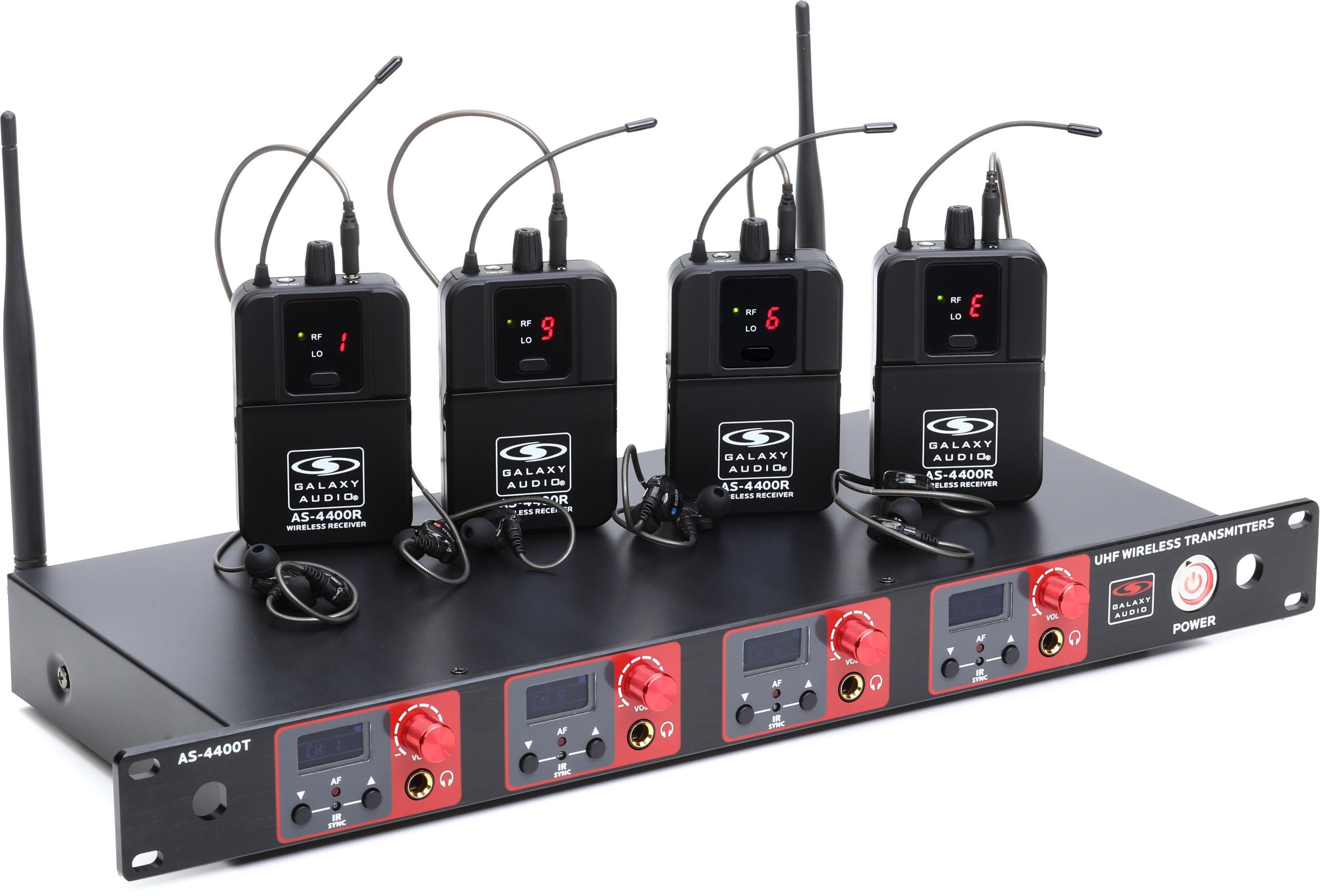 Galaxy Audio AS-4400 Quad UHF Wireless In-ear Monitoring System - M3 ...