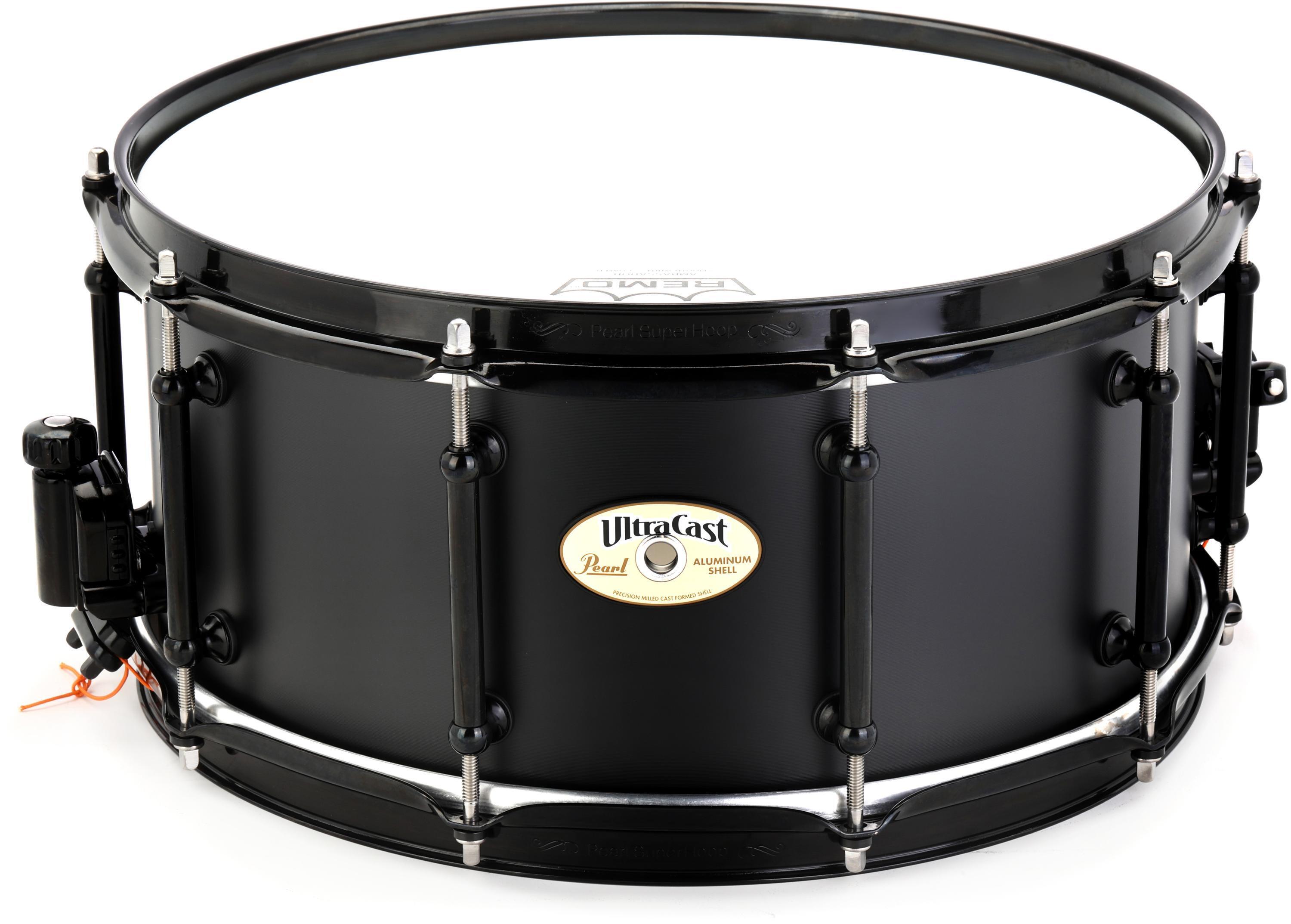 Pearl UltraCast Aluminum Snare Drum - 6.5 Inch x 14 Inch, Matte Black ...