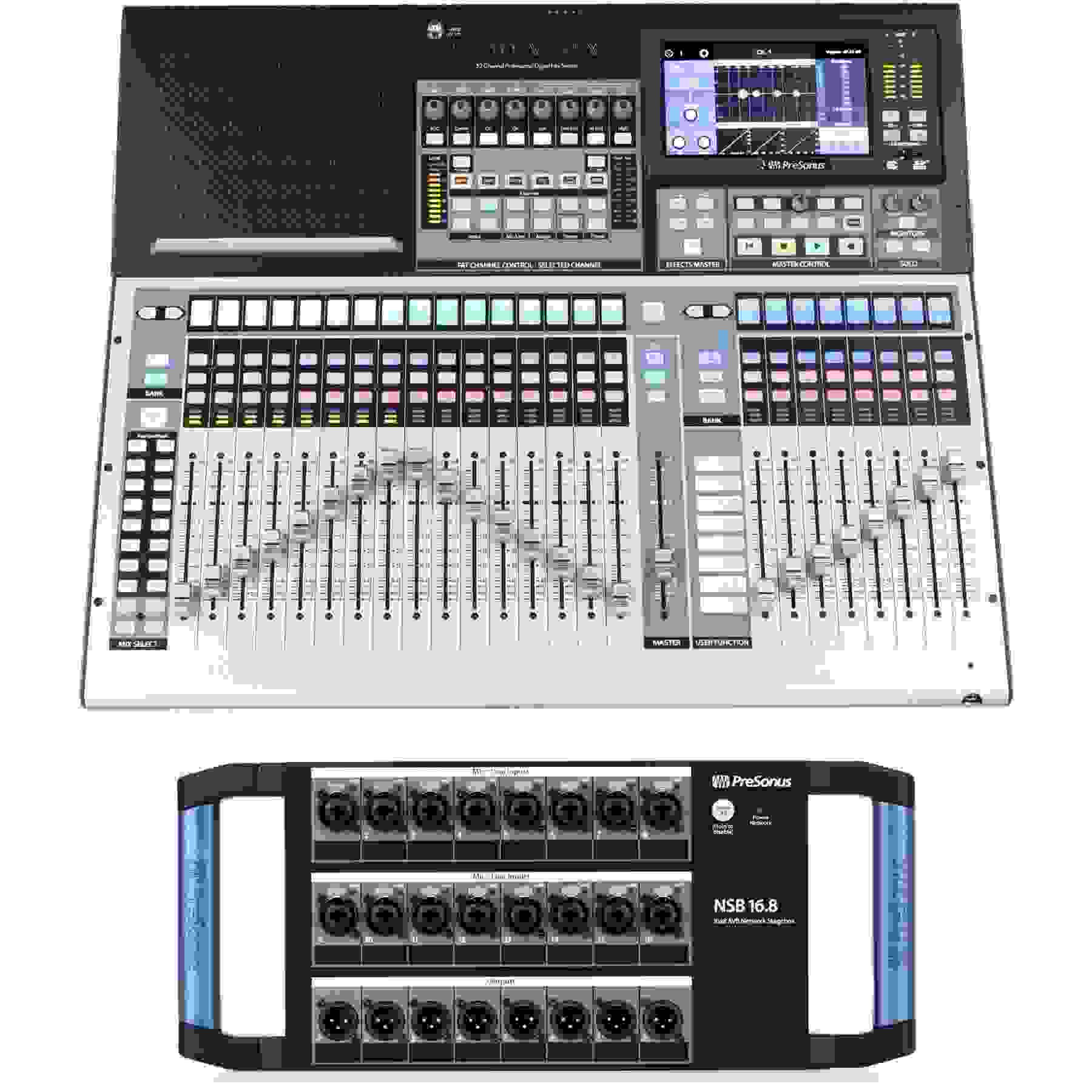 PreSonus StudioLive 32SX 32-channel Digital Mixer and NSB16.8 AVB ...