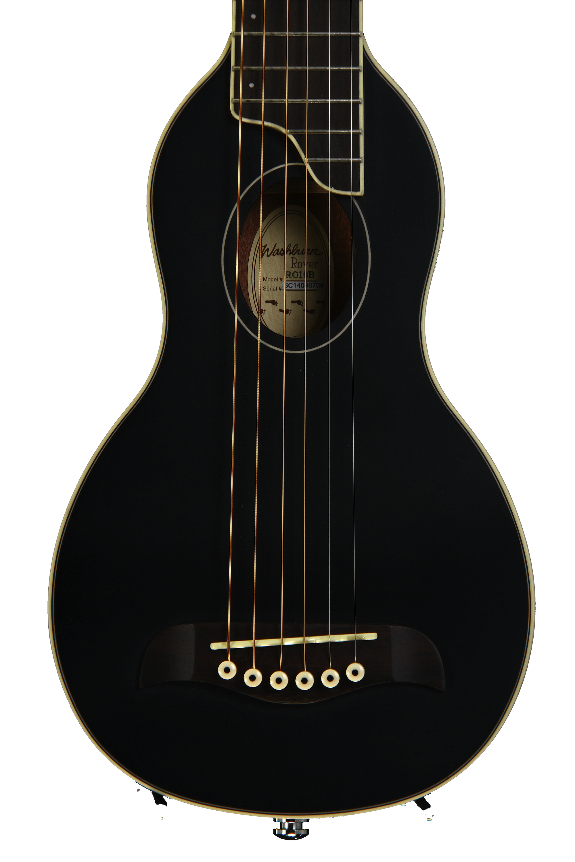 Washburn RO10 Rover Travel Guitar - Black | Sweetwater