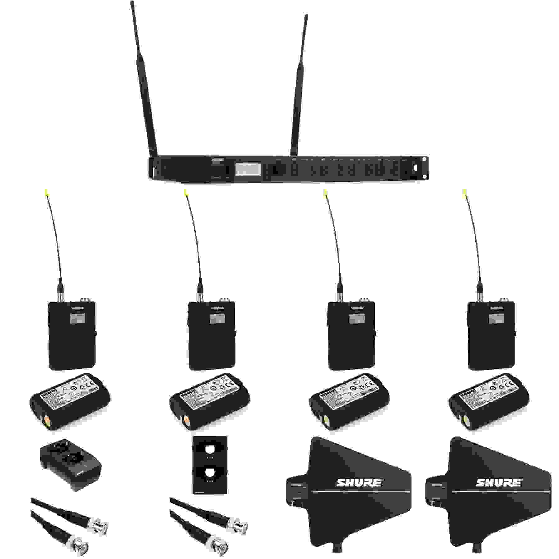 Shure ULXD4Q 4-Channel Bodypack Wireless Bundle - G50 Band | Sweetwater