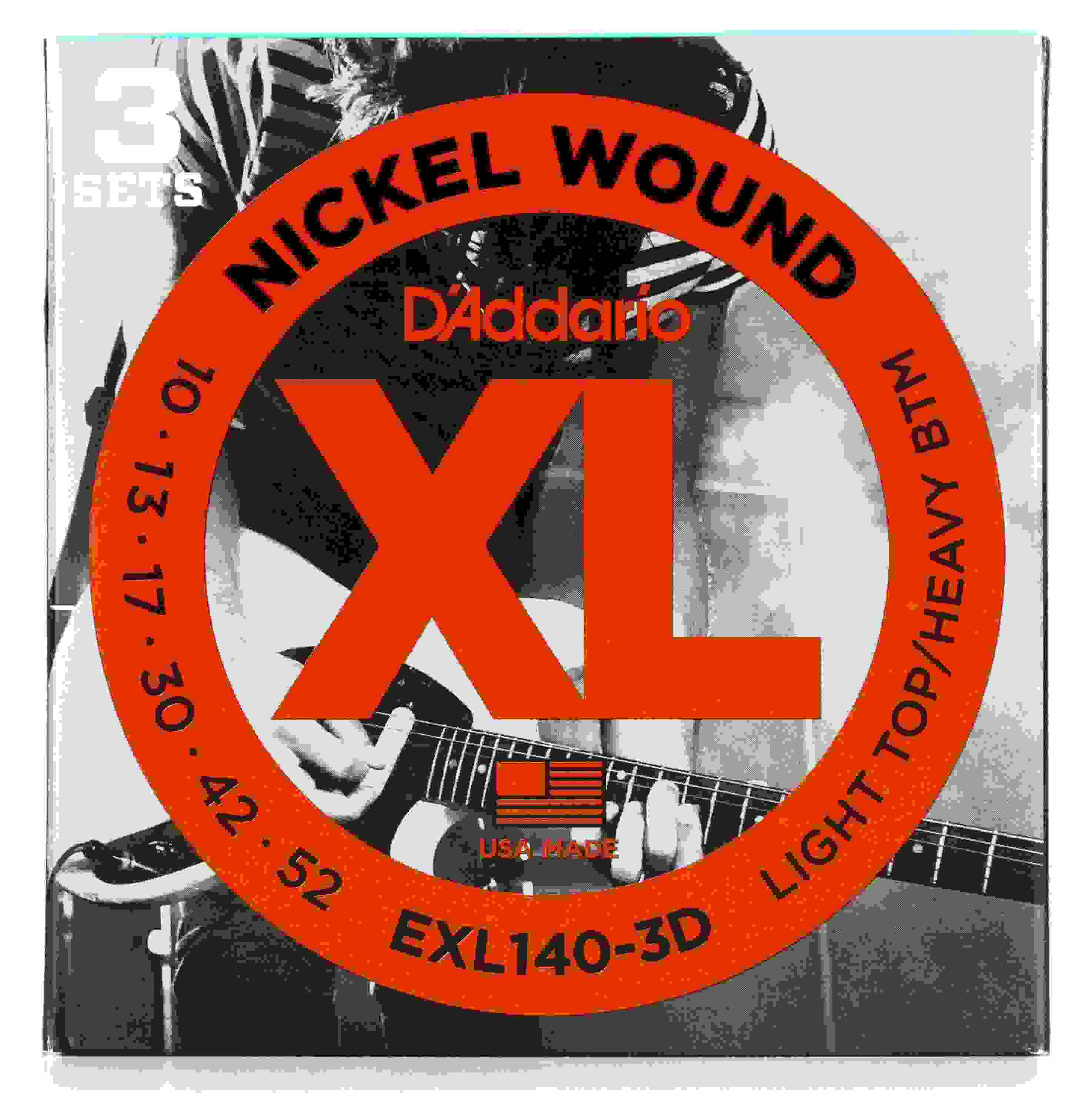D'Addario EXL140 XL Nickel Wound Electric Guitar Strings - .010-.052 ...