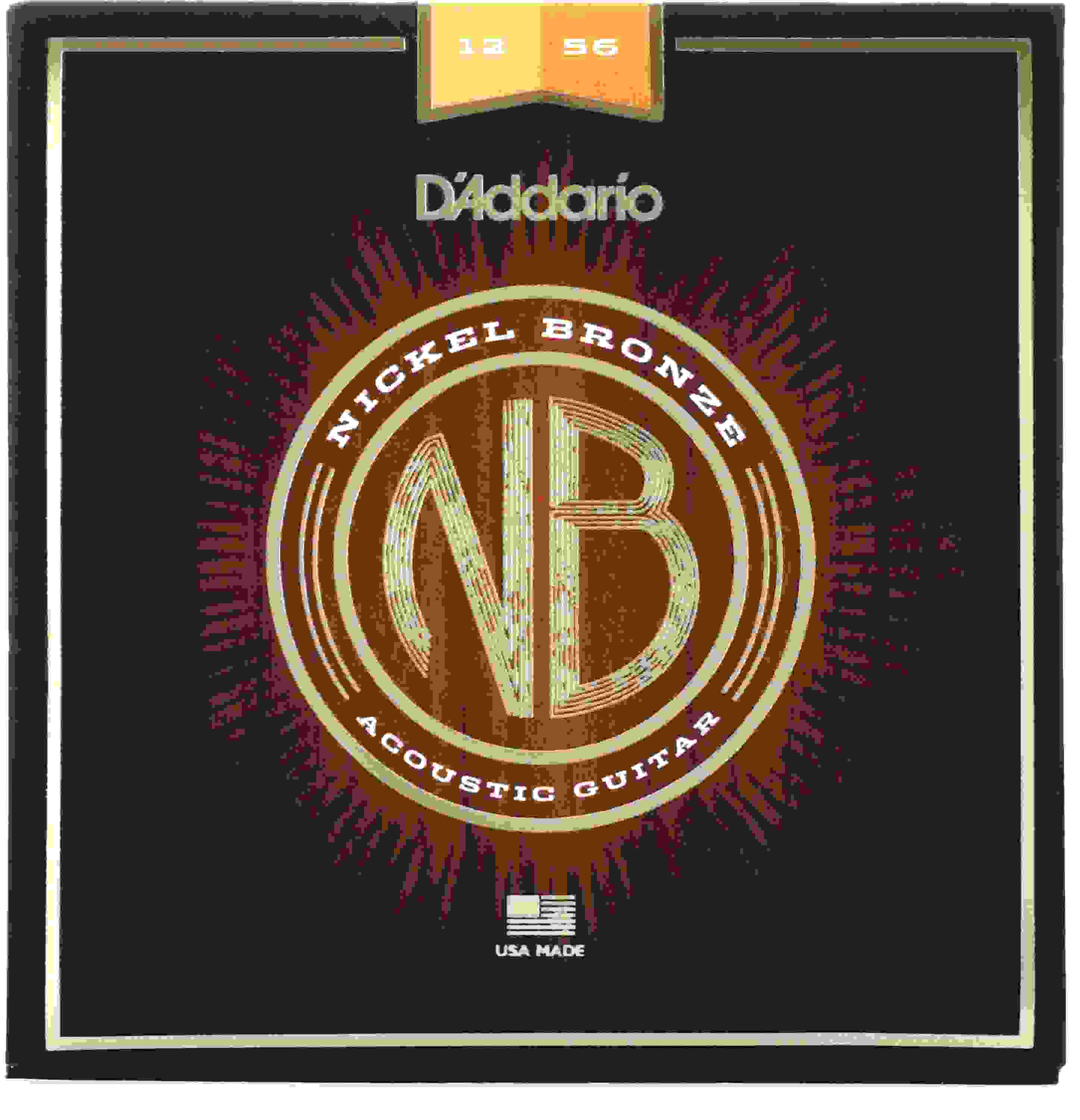 D'Addario NB1256 Nickel Bronze Acoustic Guitar Strings - .012-.056 ...