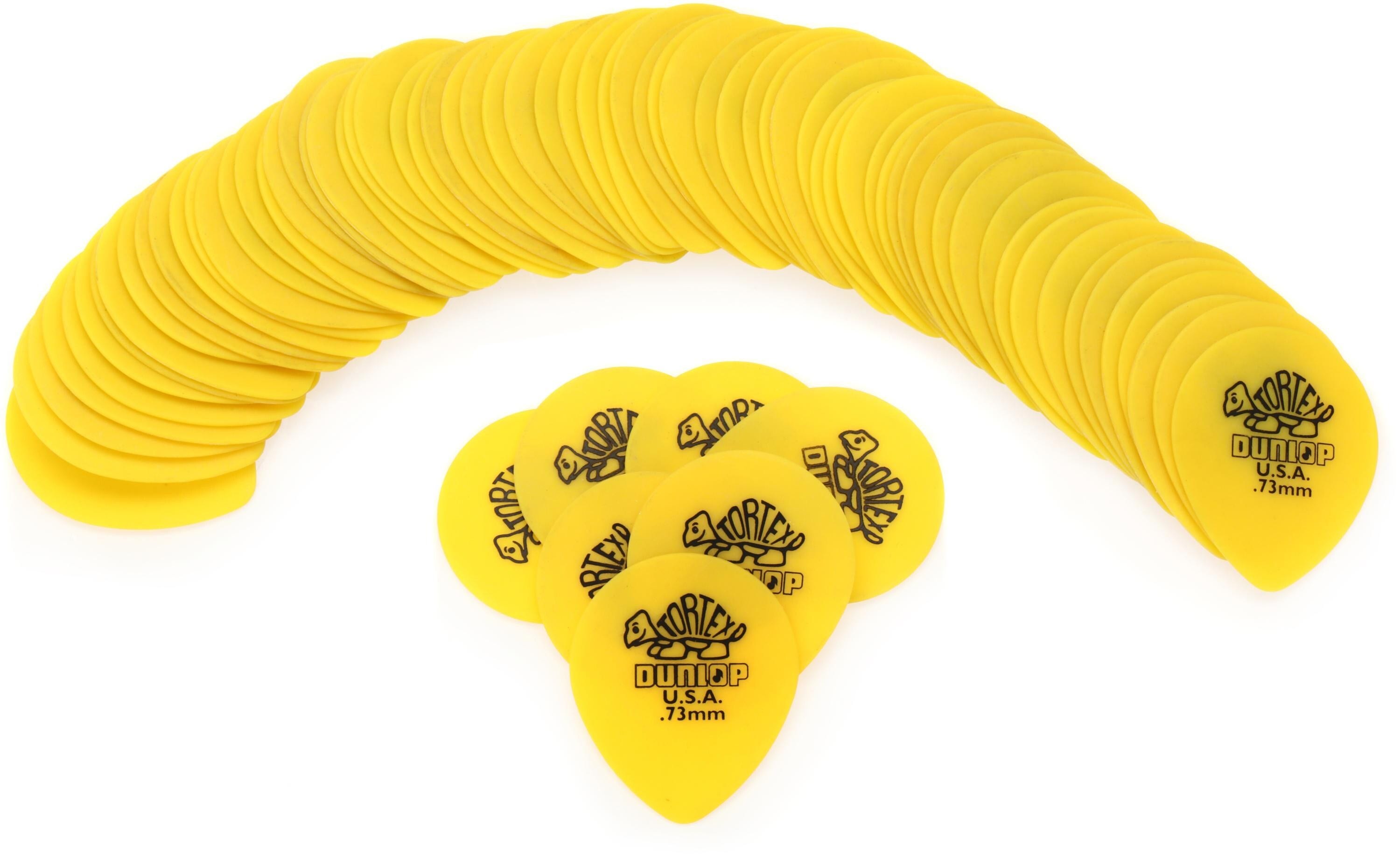 Dunlop 413R073 Tortex Teardrop Guitar Picks - .73mm Yellow (72-pack ...