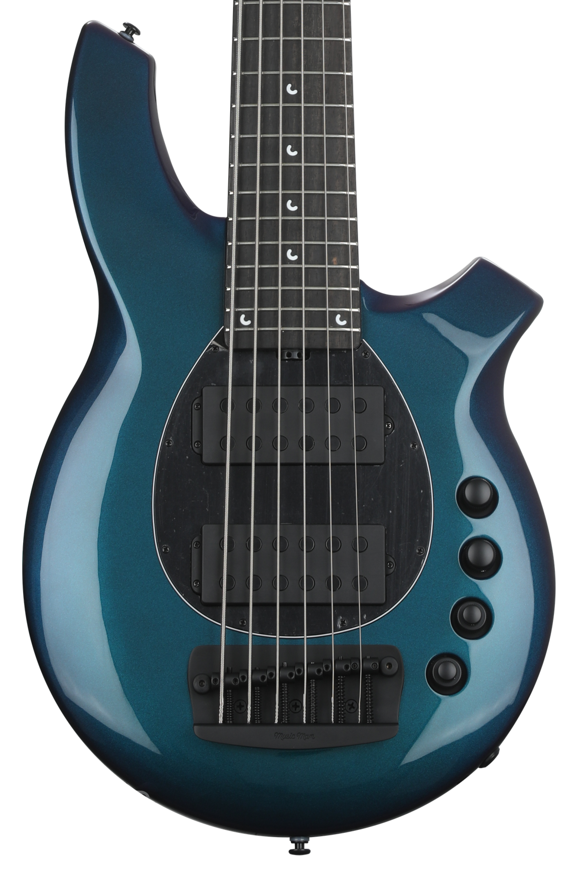 Ernie Ball Music Man Bongo 6 HH Bass Guitar - Saphhire Iris, Sweetwater ...