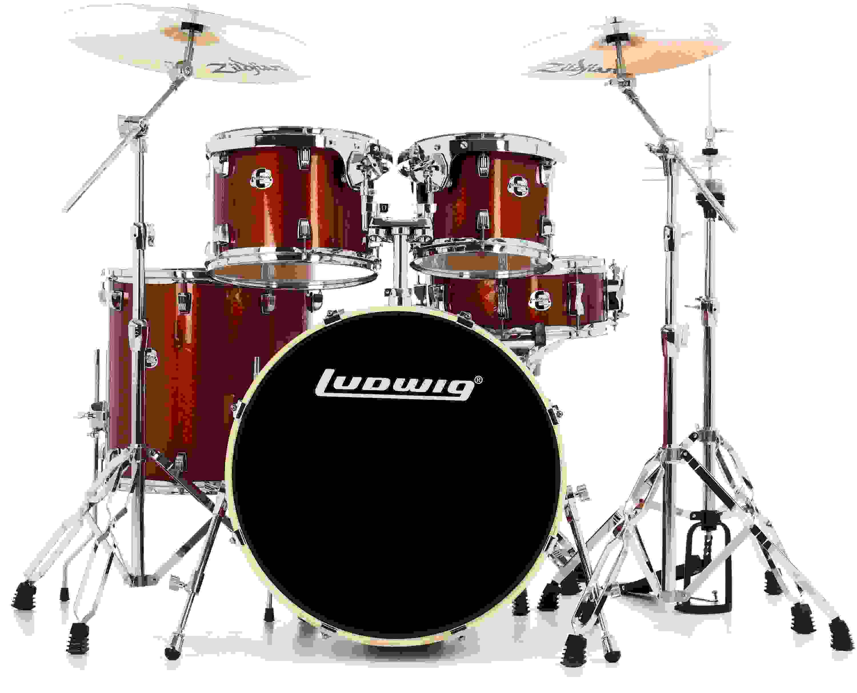 Ludwig Element Evolution 5-piece Complete Drum Set with Zildjian Cymbals - Copper | Sweetwater