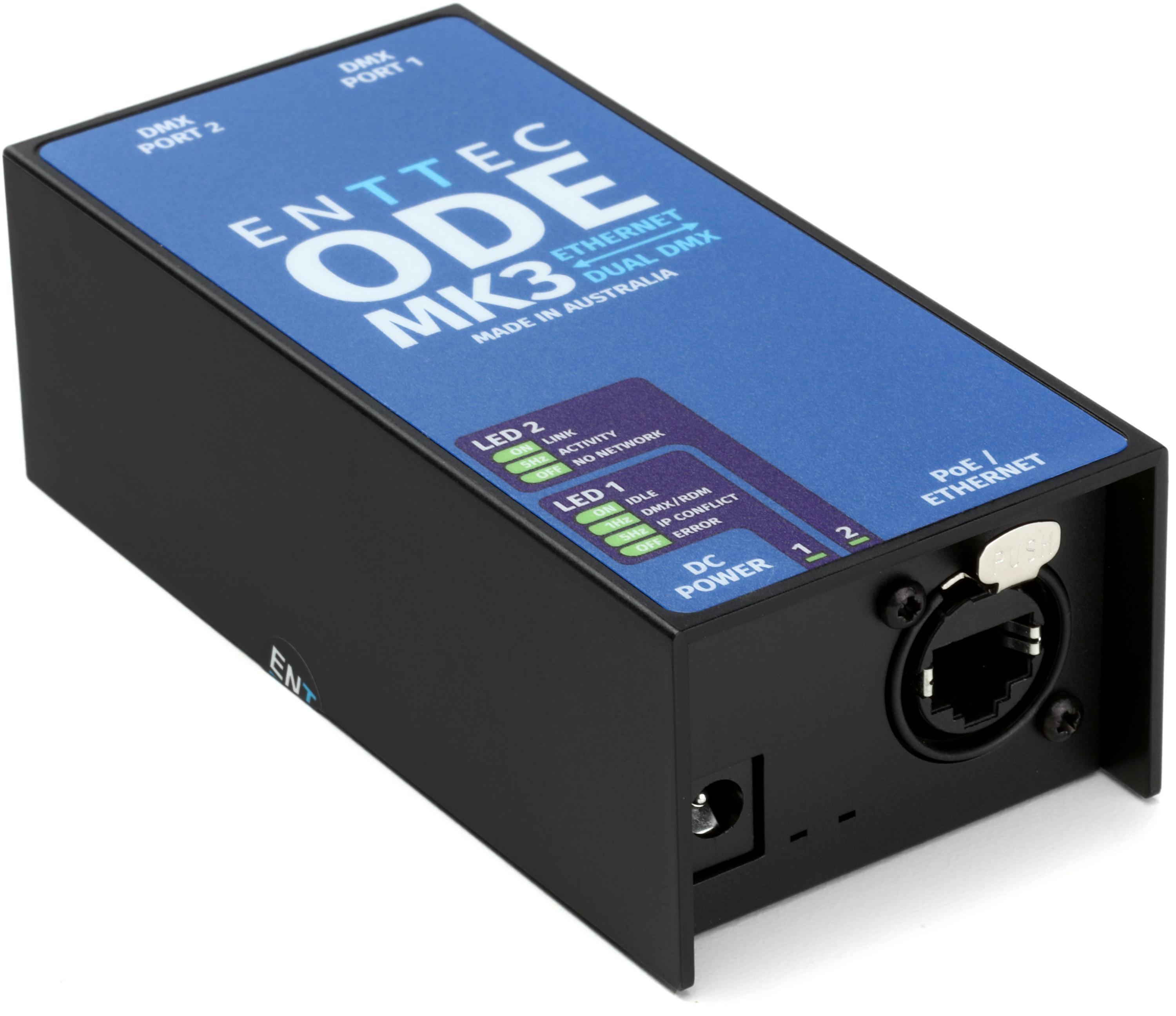 ENTTEC ODE MK3 Two-universe Bidirectional DMX Ethernet Gateway | Sweetwater