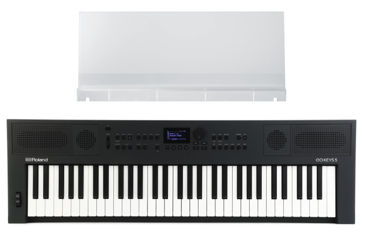 Roland GO:KEYS 5 Keyboard with Music Stand - Graphite | Sweetwater