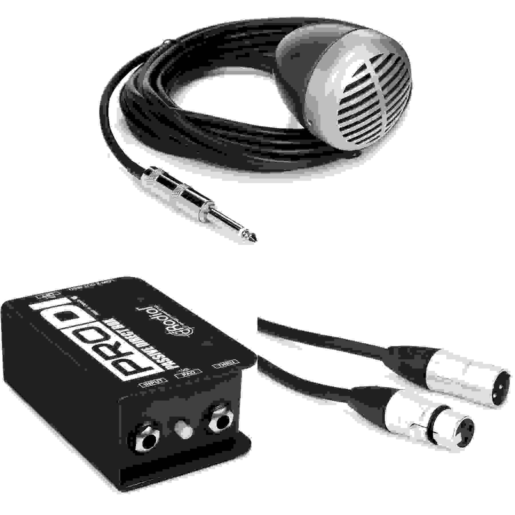 Shure 520DX "Green Bullet" Harmonica Microphone with Radial ProDI 1 ...