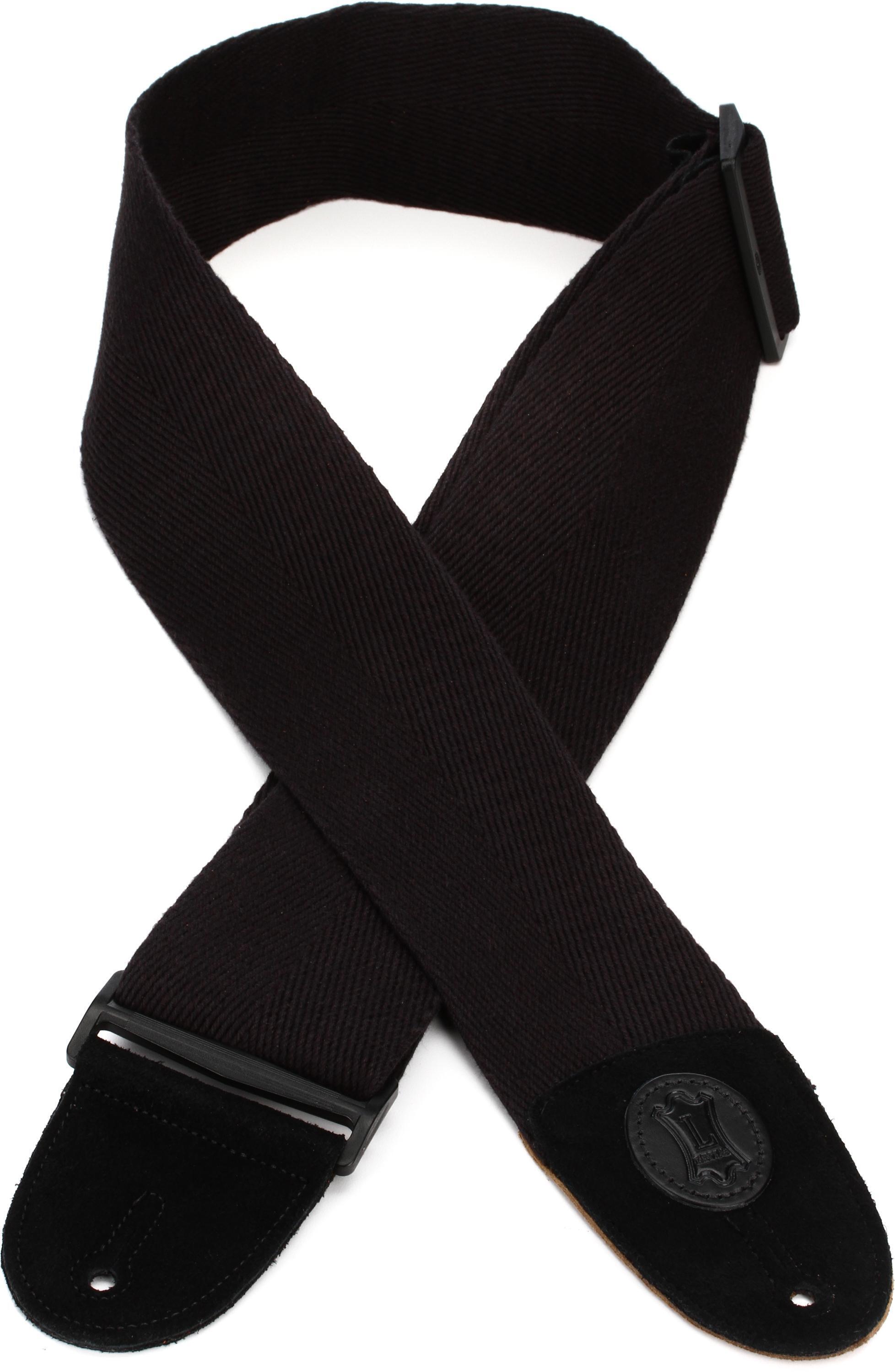 Levy's MSSBC4-BLK 3-inch Wide Cotton Bass Guitar Strap - Black | Sweetwater