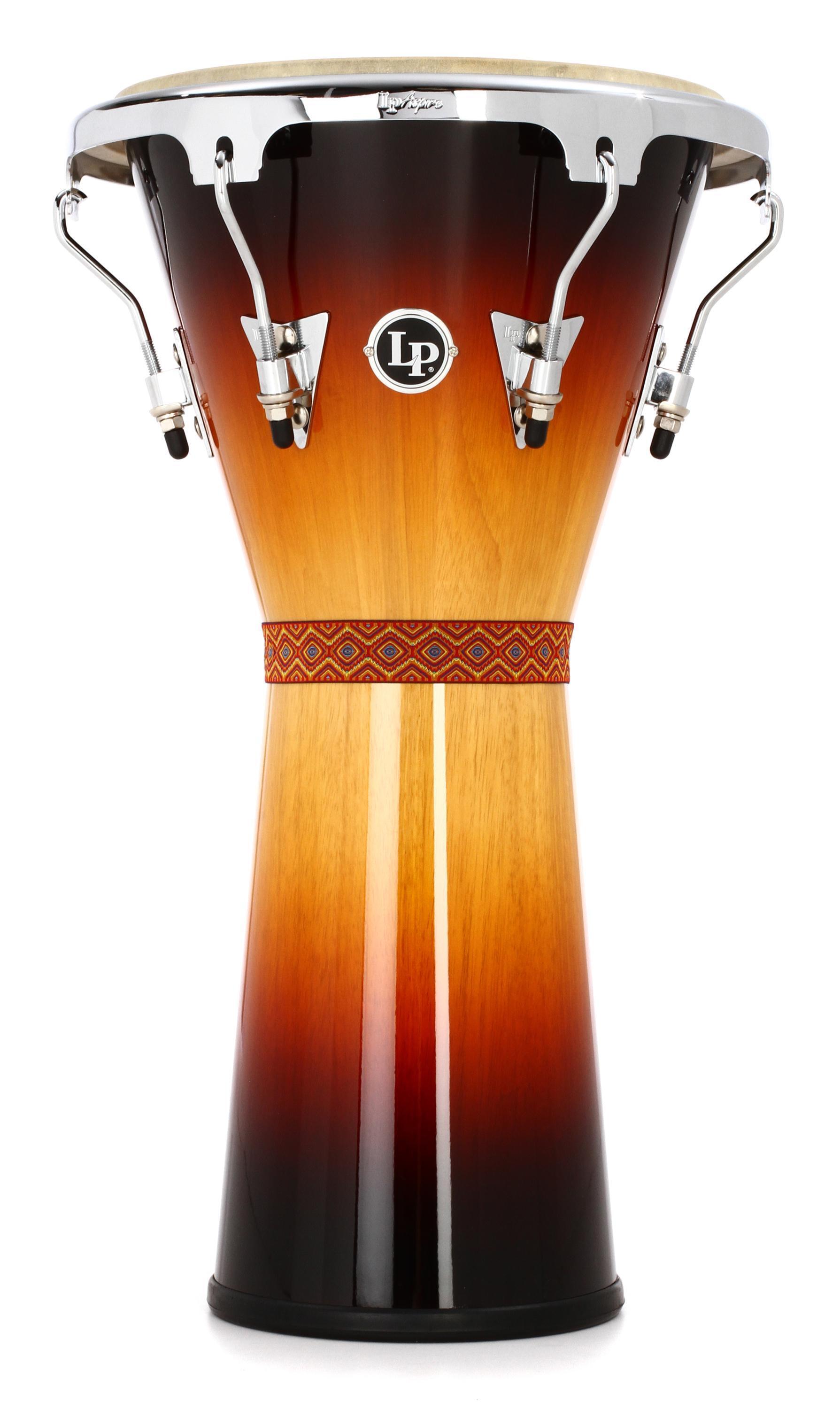 Latin Percussion Aspire Tunable Djembe - Vintage Sunburst with Chrome ...