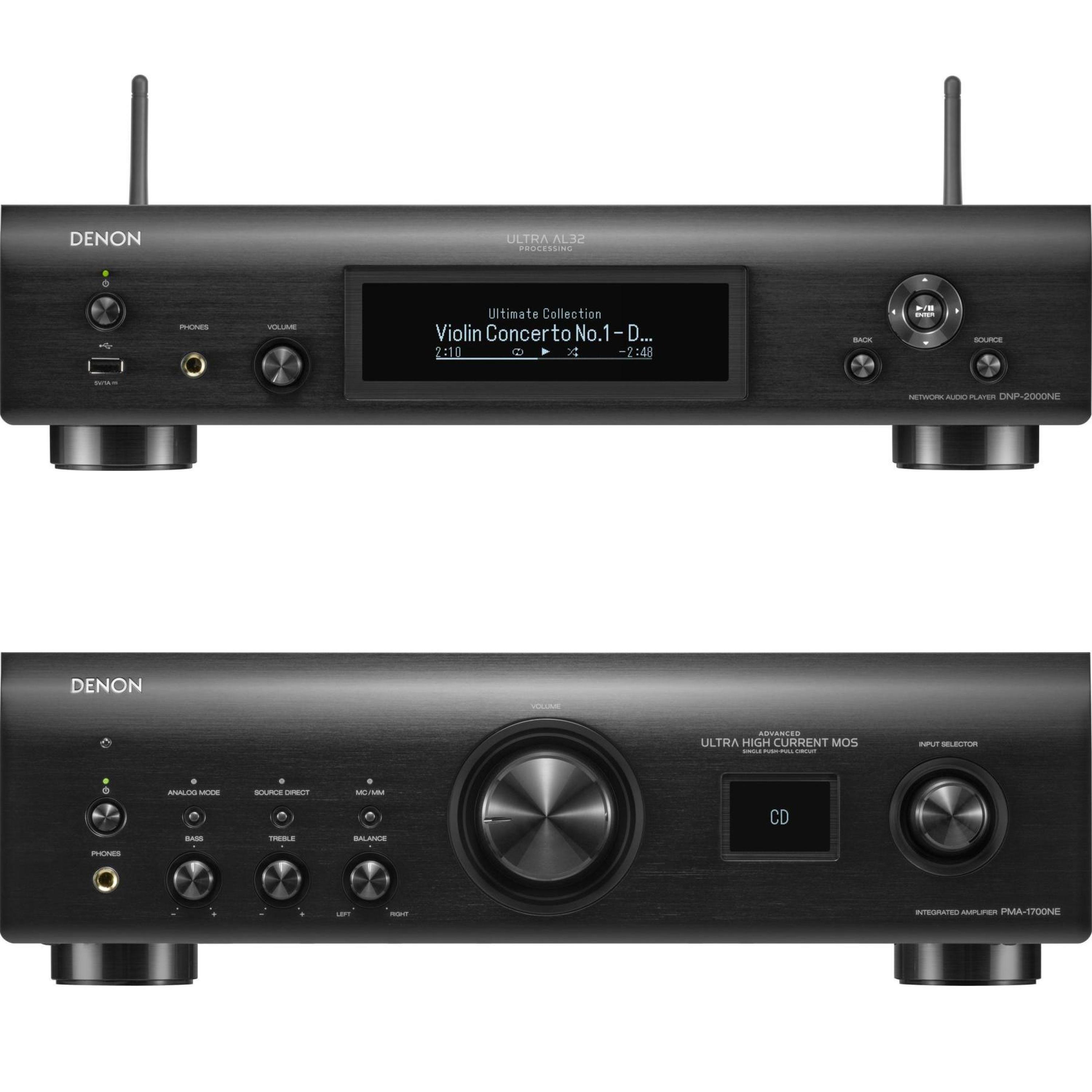 Denon DNP-2000NE High-resolution Audio Streamer with PMA-1700NE Stereo ...