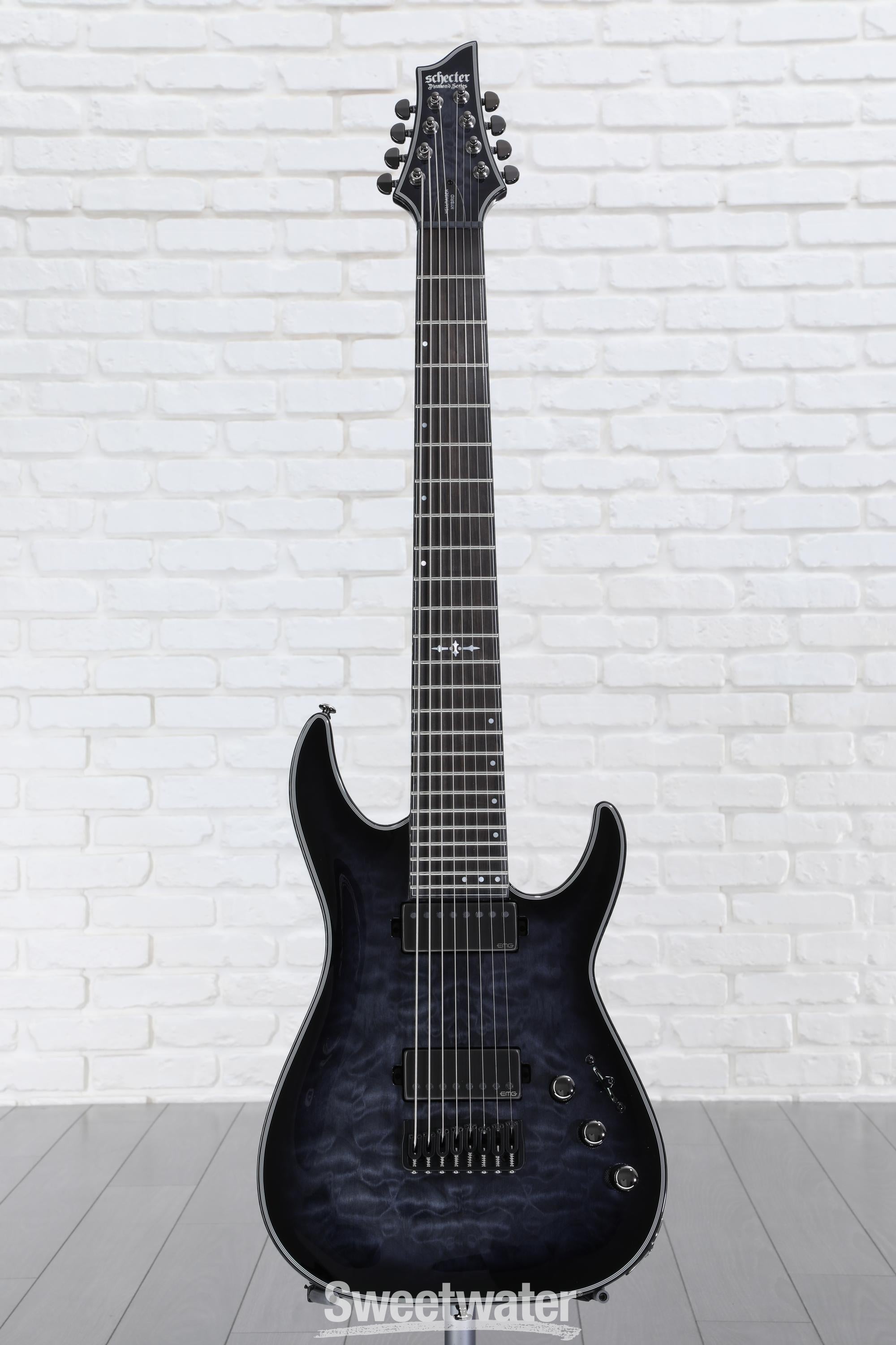 Schecter Hellraiser Hybrid C-8 - Trans Black Burst | Sweetwater