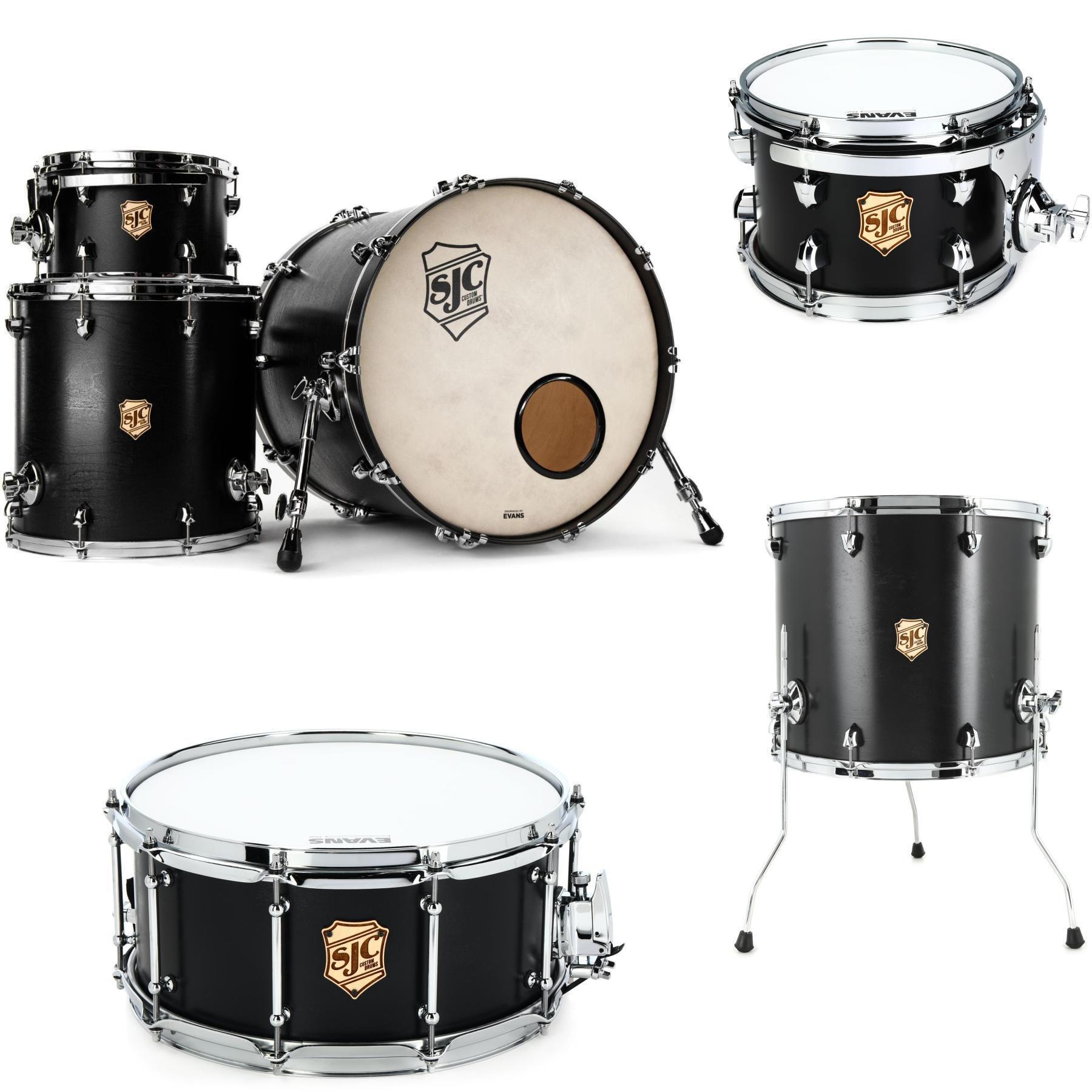 SJC Custom Drums Tour Series 6-piece Shell Pack - Matte Black | Sweetwater