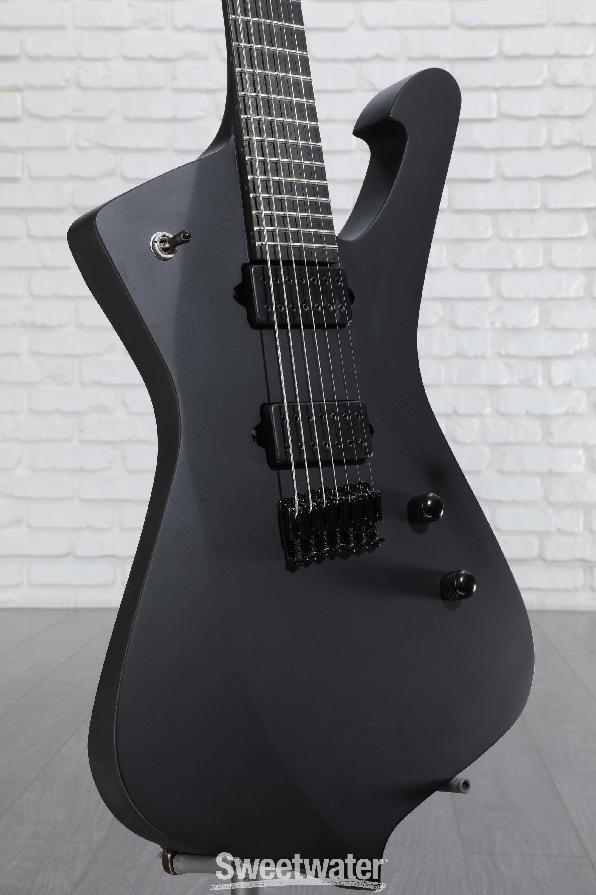 Ibanez Iron Label Iceman 7-string - Black Flat | Sweetwater