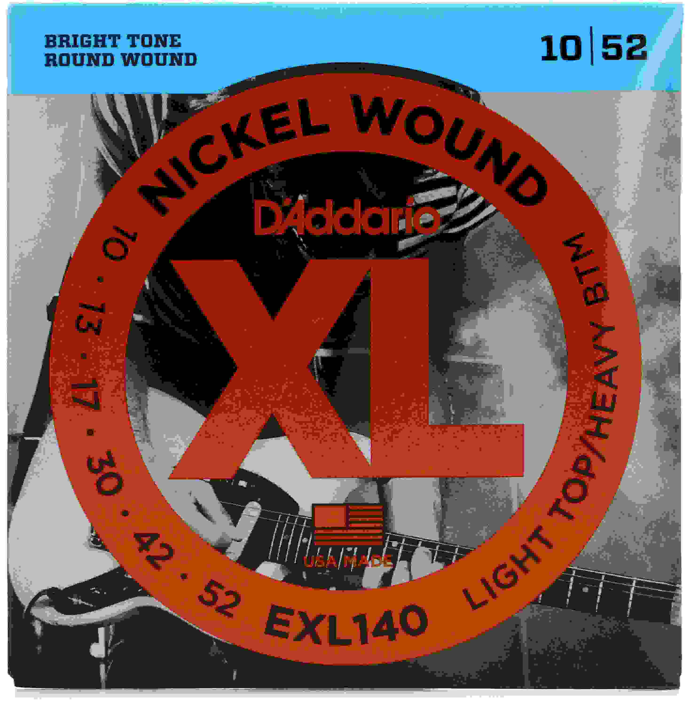 D'Addario EXL140 XL Nickel Wound Electric Guitar Strings - .010-.052 ...