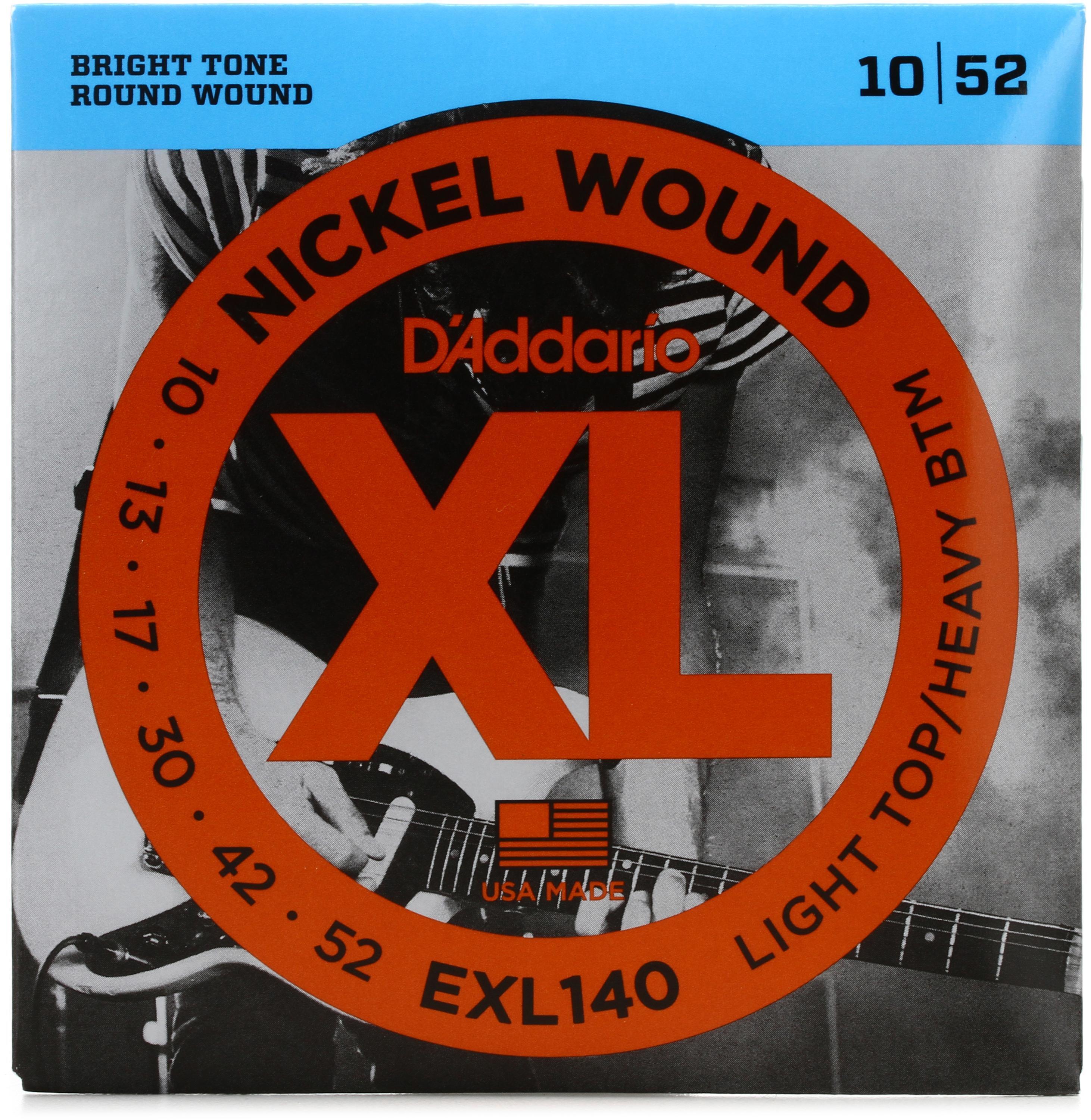 D'Addario EXL140 XL Nickel Wound Electric Guitar Strings - .010-.052 ...