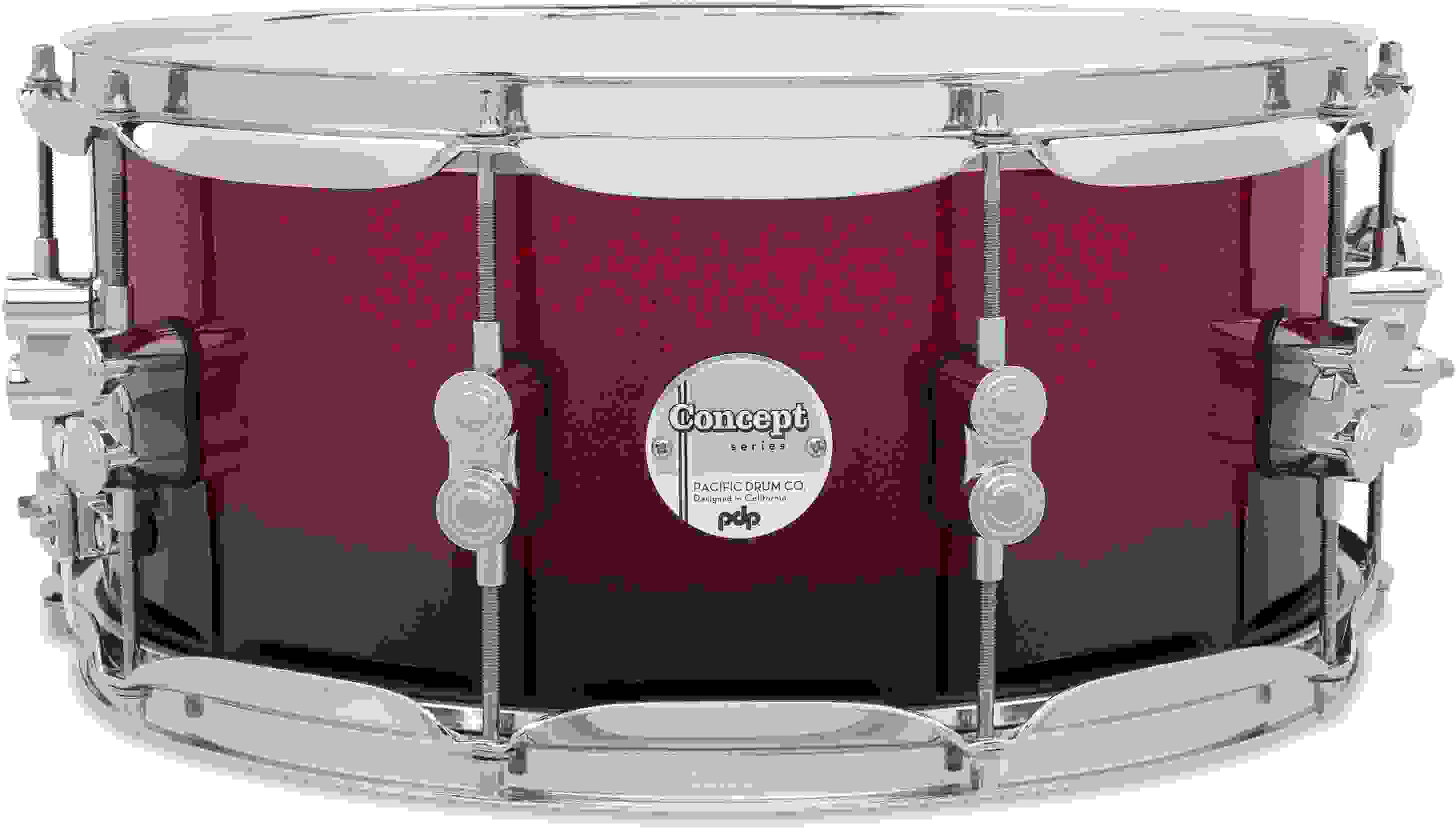 PDP Concept Maple Snare Drum - 6.5 inches x 14 inches, Red to Black ...