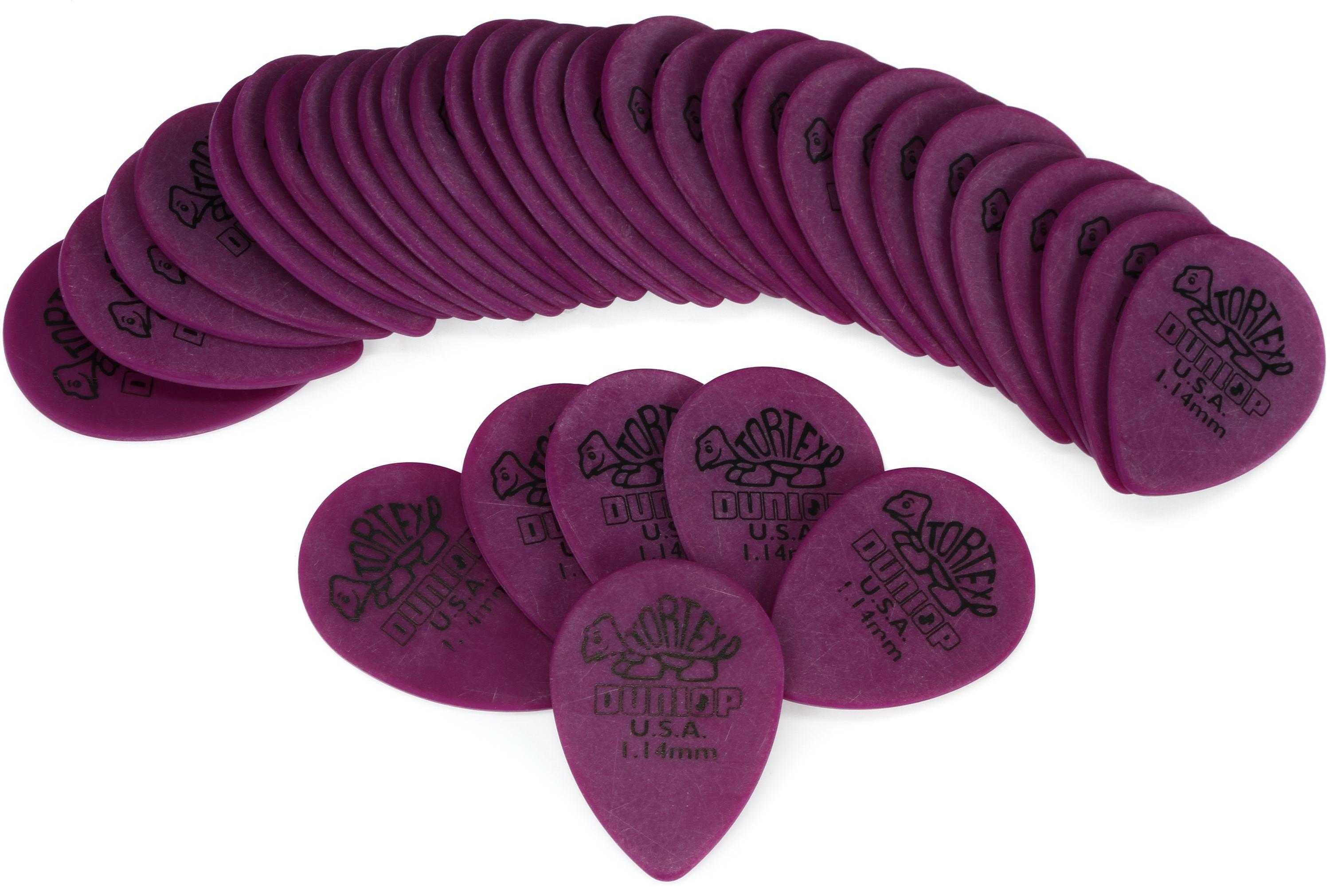 Dunlop 423R114 Tortex Small Teardrop Guitar Picks - 1.14mm Purple (36 ...