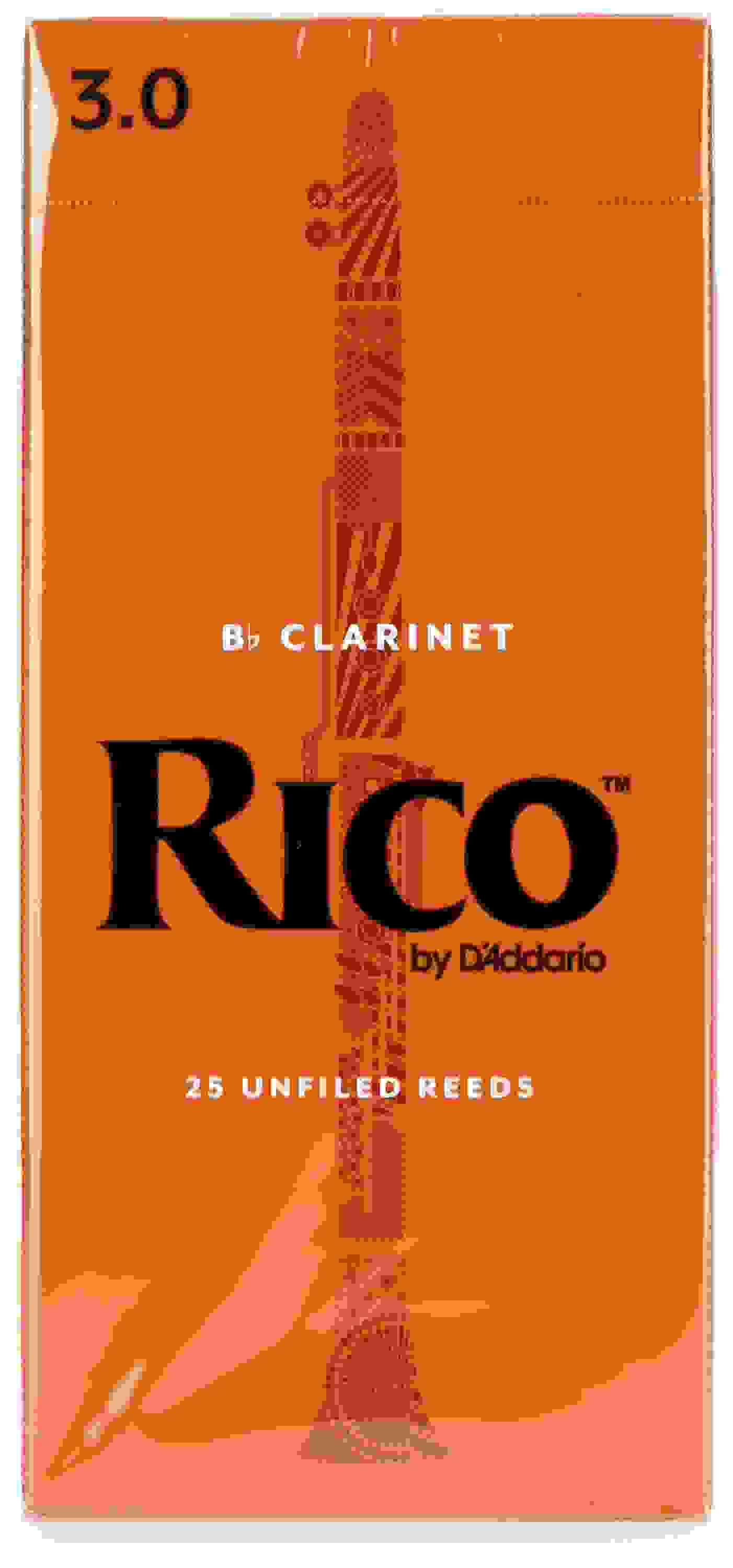 D'Addario Rico Bb Clarinet Reeds - 3.0 (25-pack) | Sweetwater