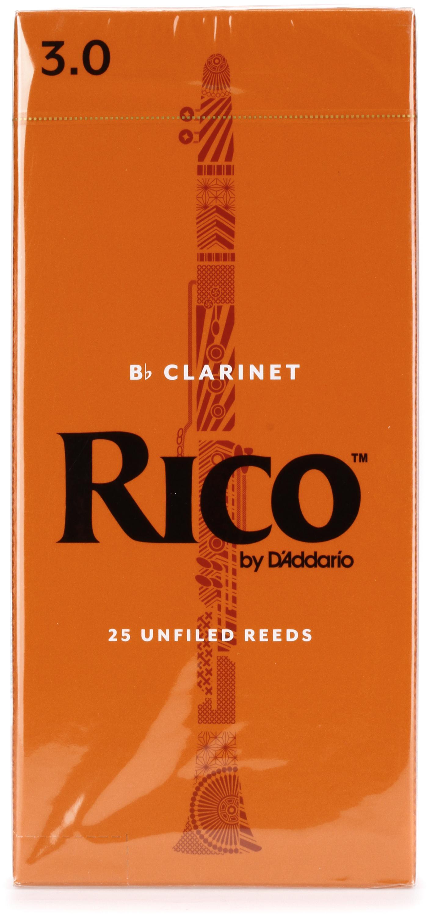 D'Addario Rico Bb Clarinet Reeds - 3.0 (25-pack) | Sweetwater