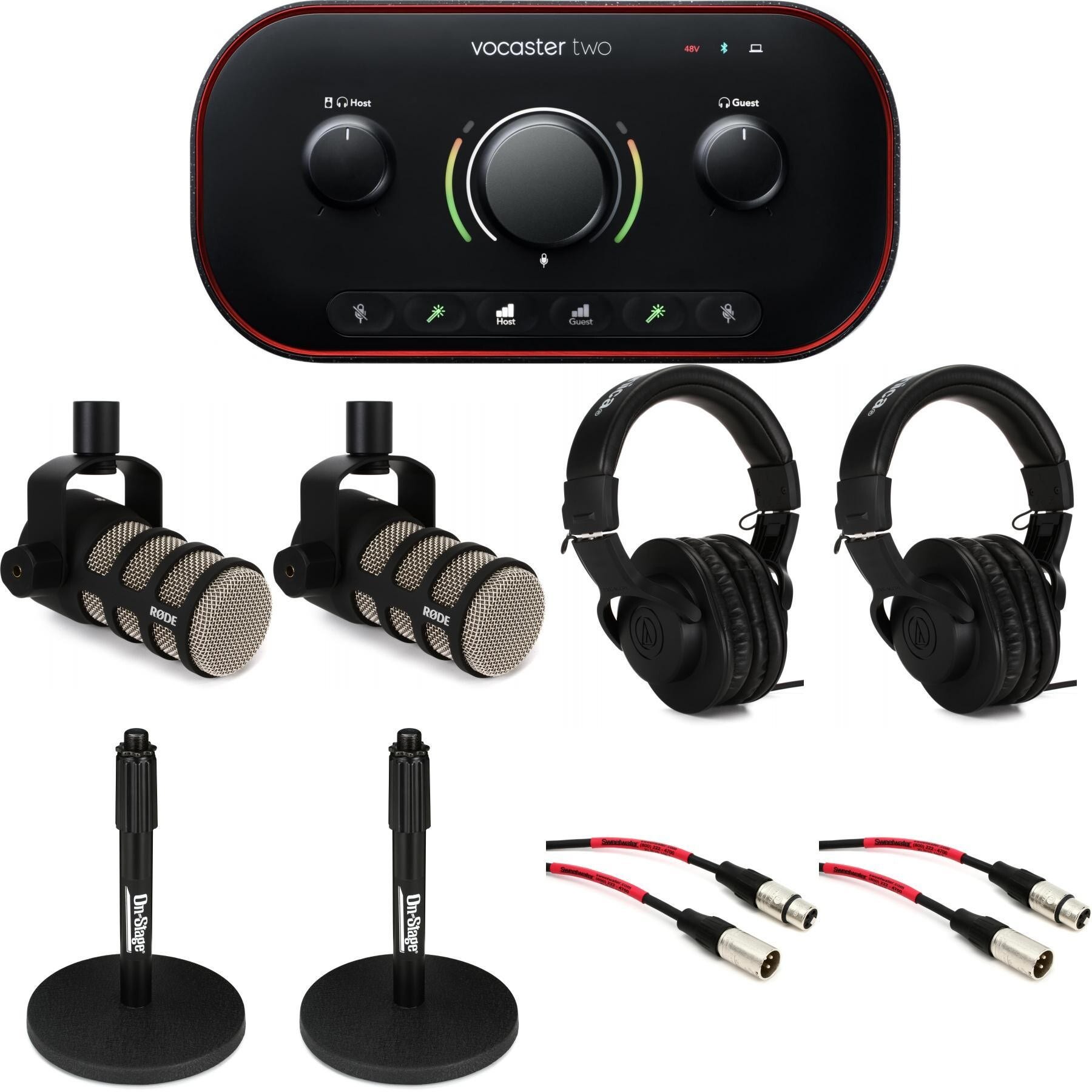 Focusrite Vocaster 2 and PodMic Desktop Two-host Podcast Bundle ...