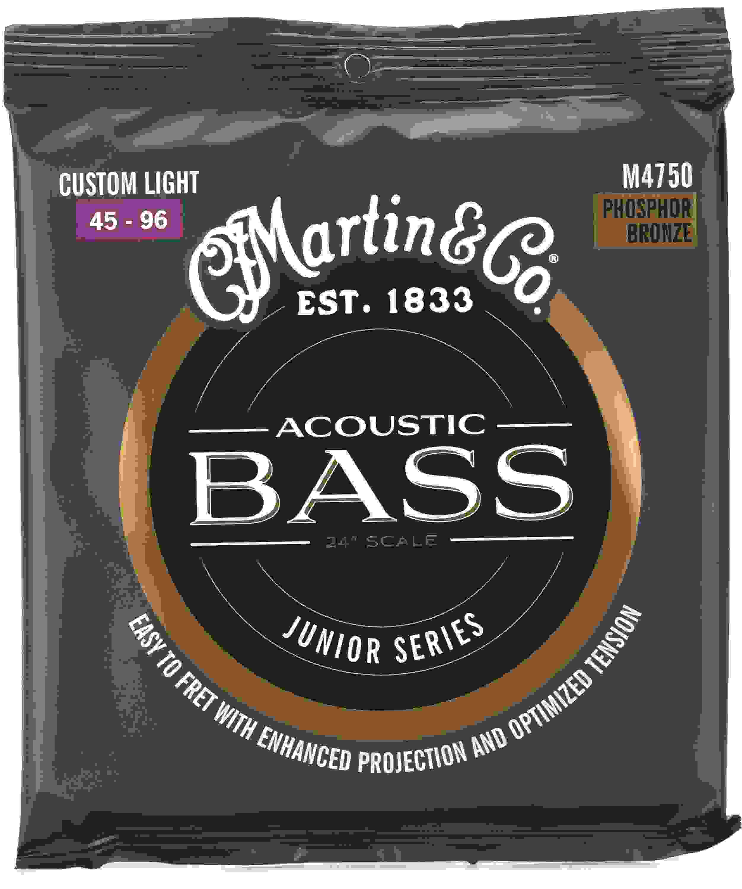 Martin Short-scale Phosphor Bronze Acoustic Bass Guitar Strings - .045 ...