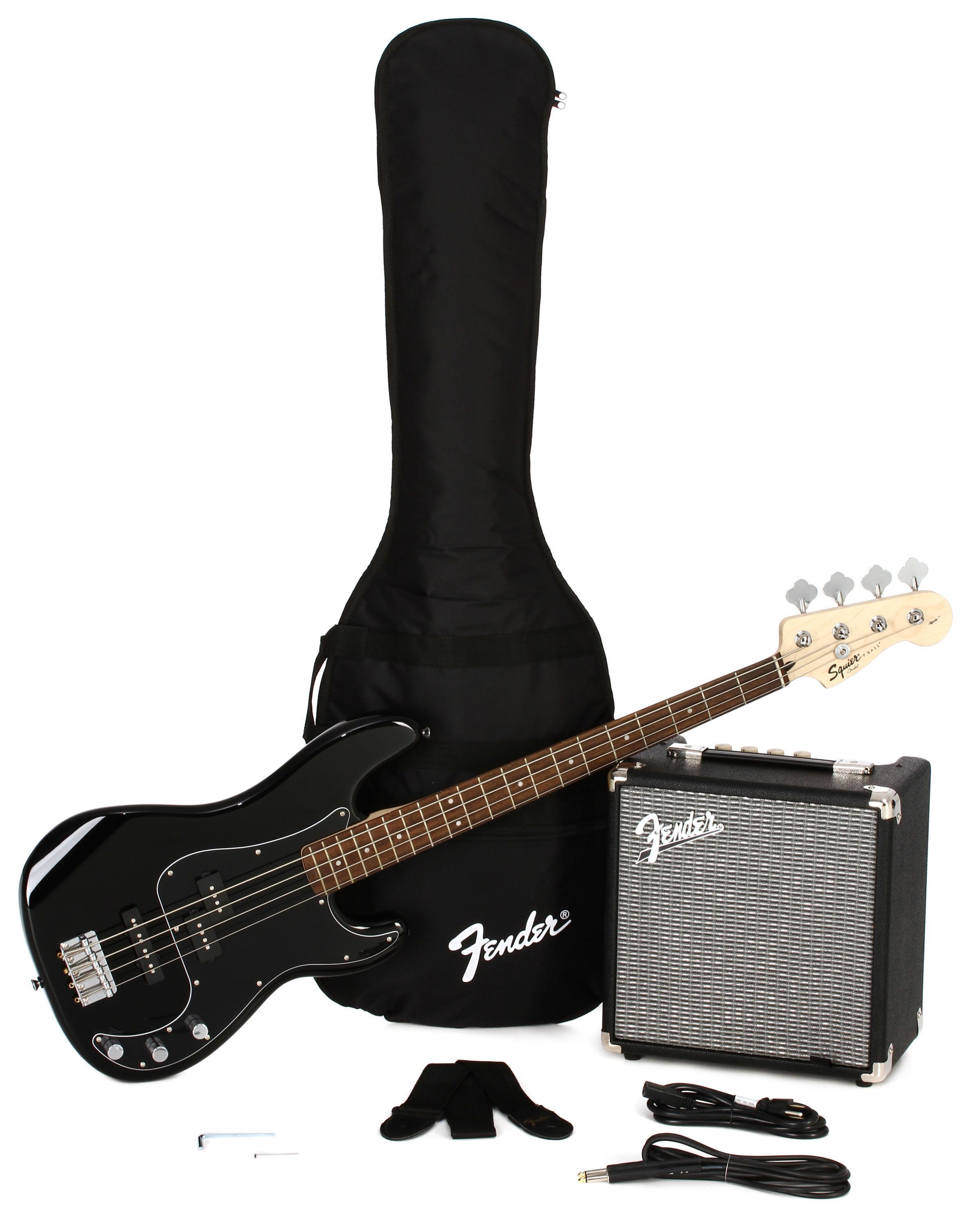 Squier Affinity Series Precision Bass PJ Pack - Black | Sweetwater