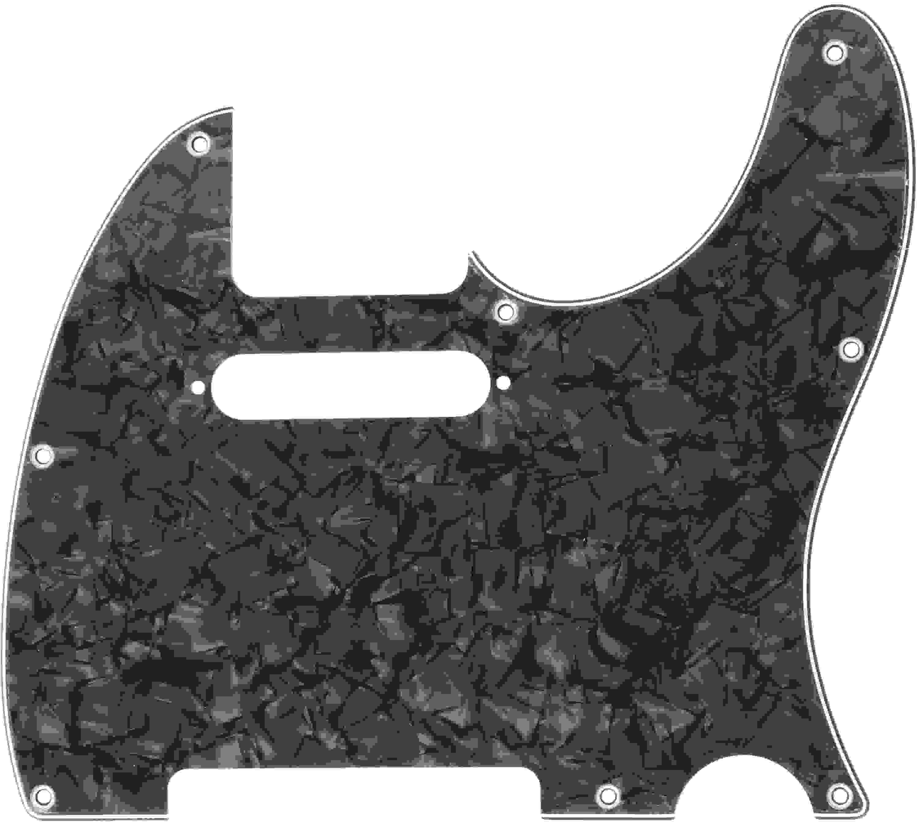 Fender 8-hole Modern Telecaster Pickguard - Black Pearloid | Sweetwater