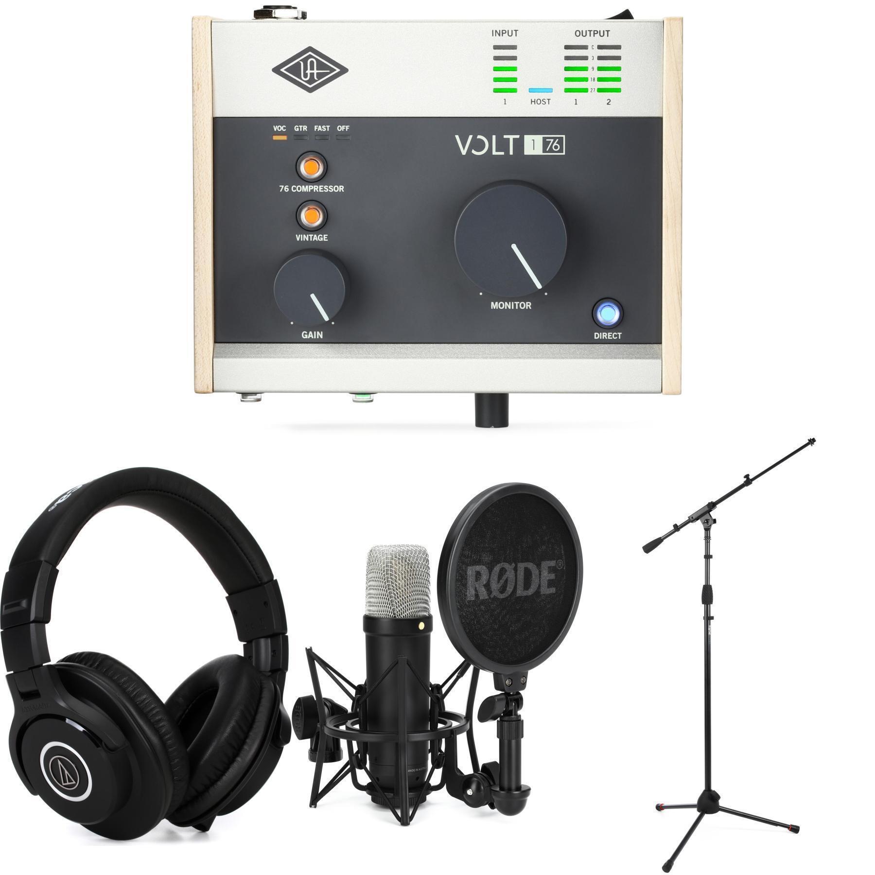 Universal Audio Volt 176 USB-C Audio Interface and Rode NT1 Mic Bundle - Black | Sweetwater
