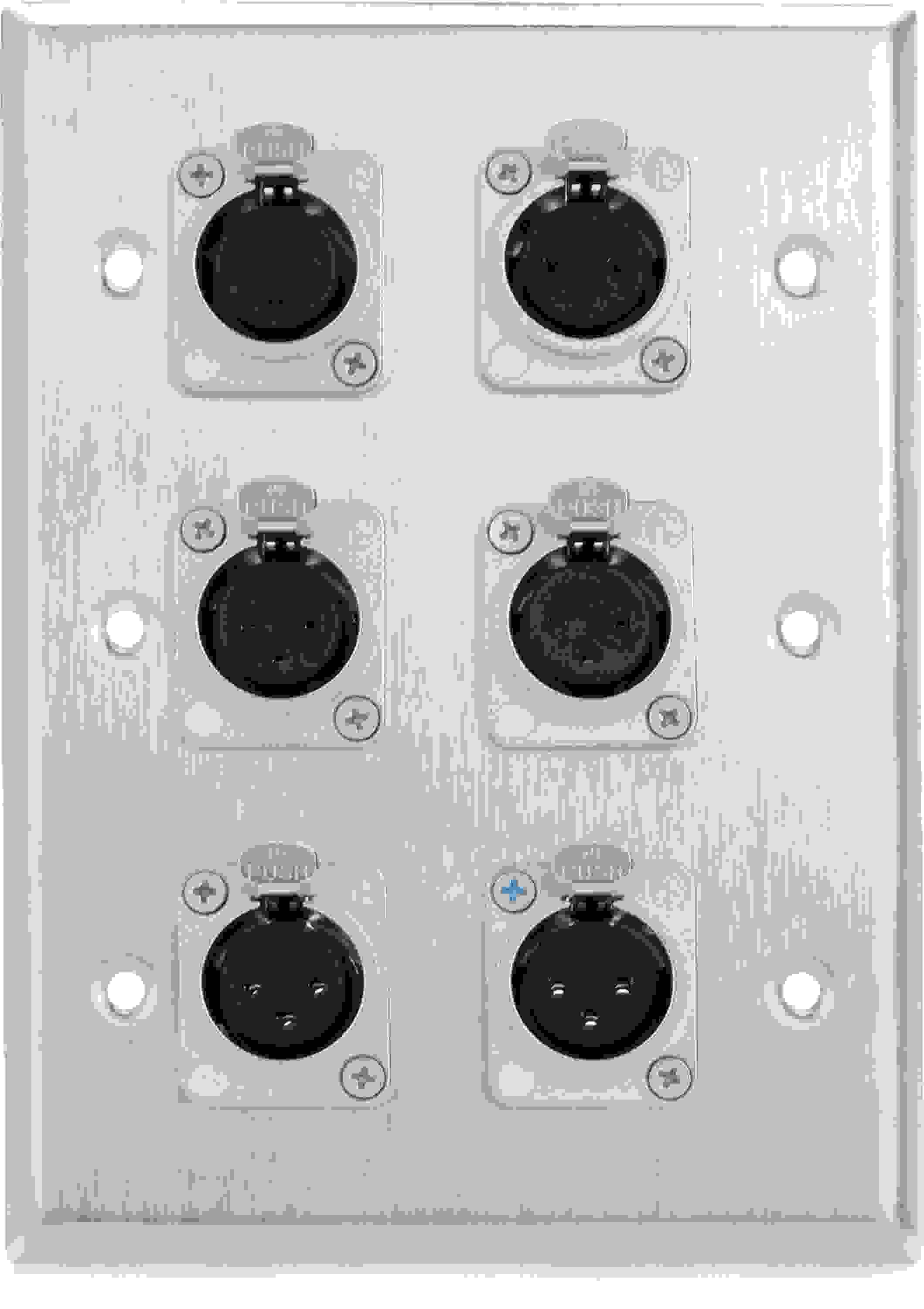 Pro Co WP3002 Triple Gang Stainless Steel Wall Plate with 6 XLR Female ...