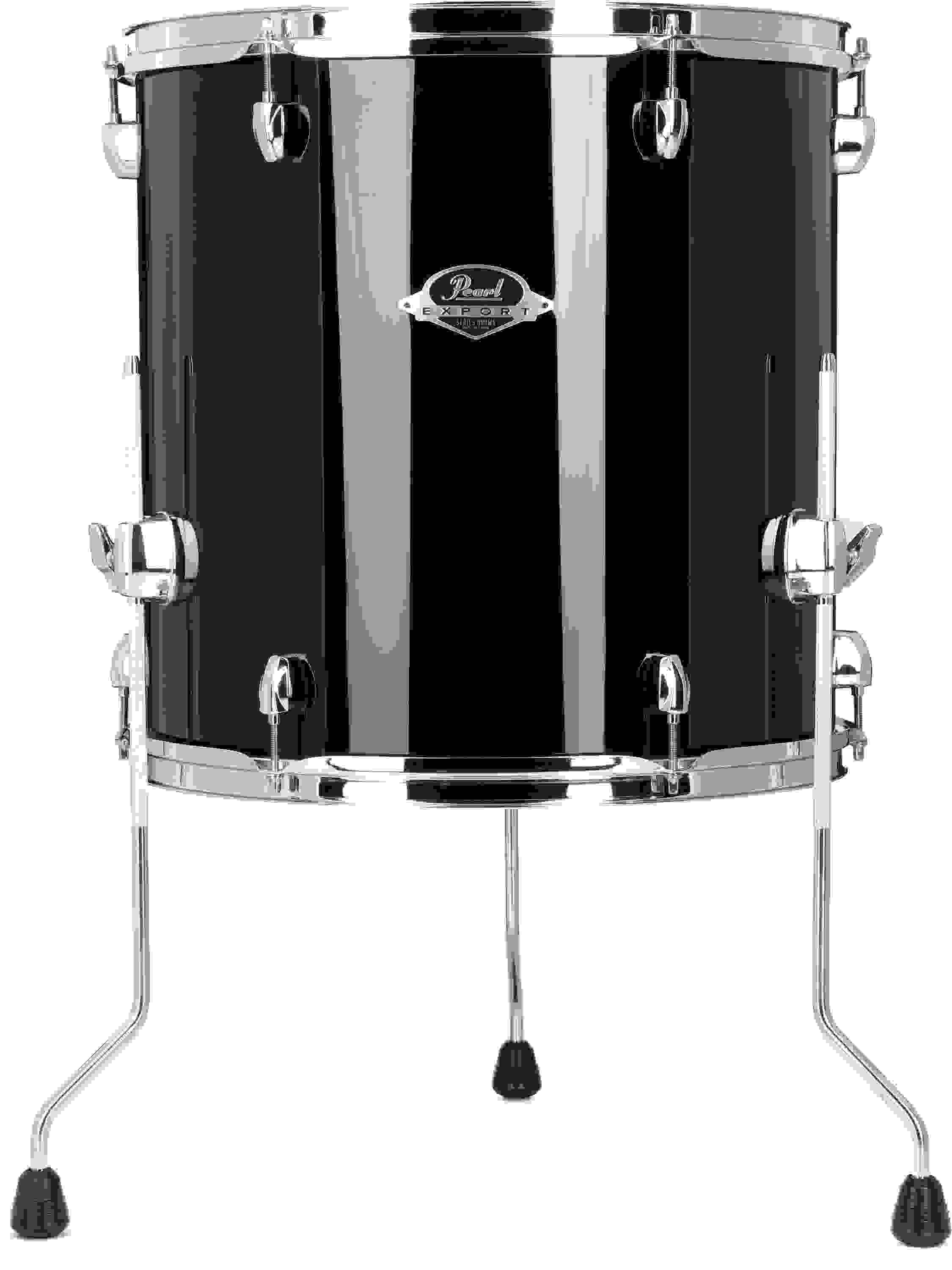 Pearl Export Floor Tom - 16 inches x 16 inches, Jet Black | Sweetwater