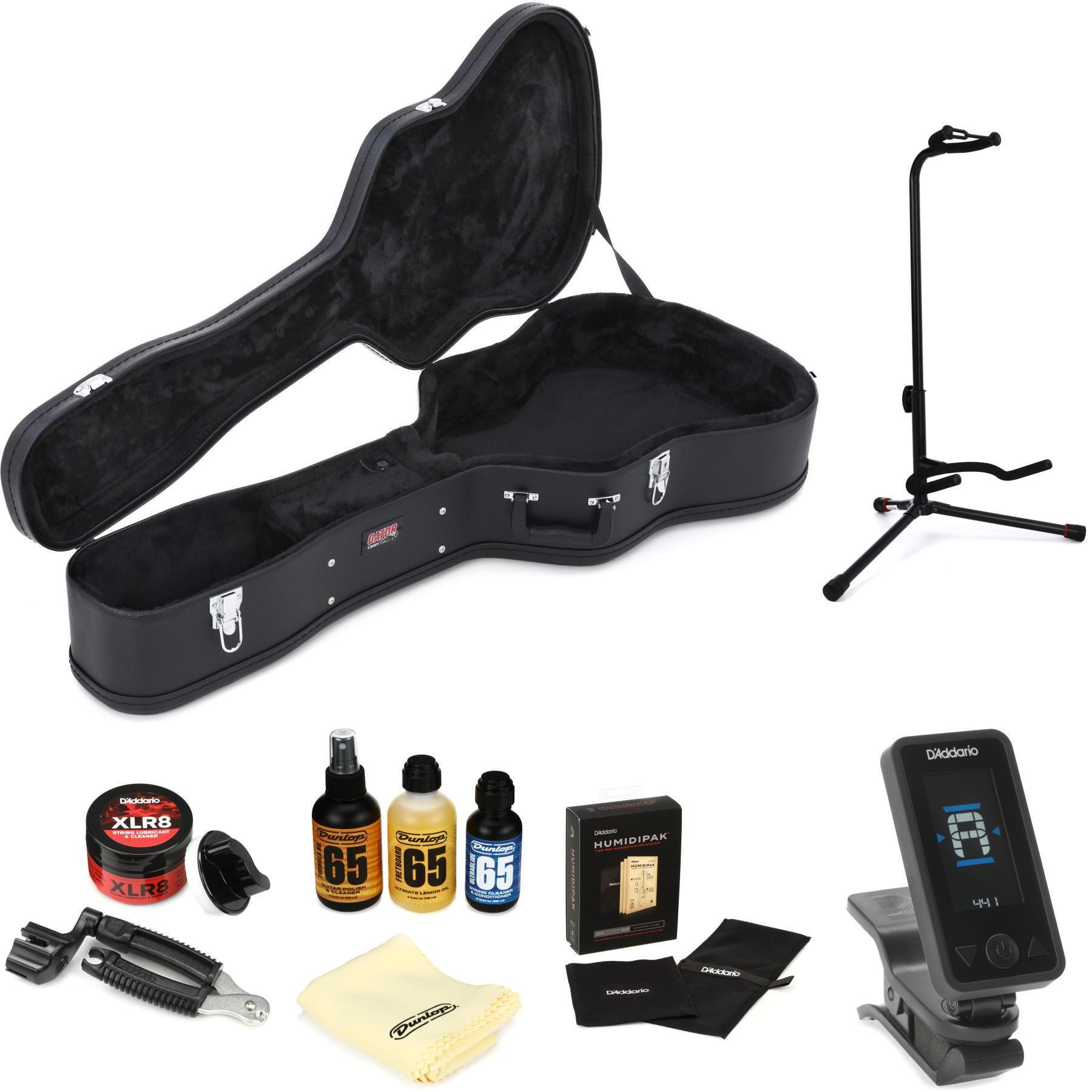 Gator Economy Wood Case Essential Care Bundle - 12-string Acoustic ...