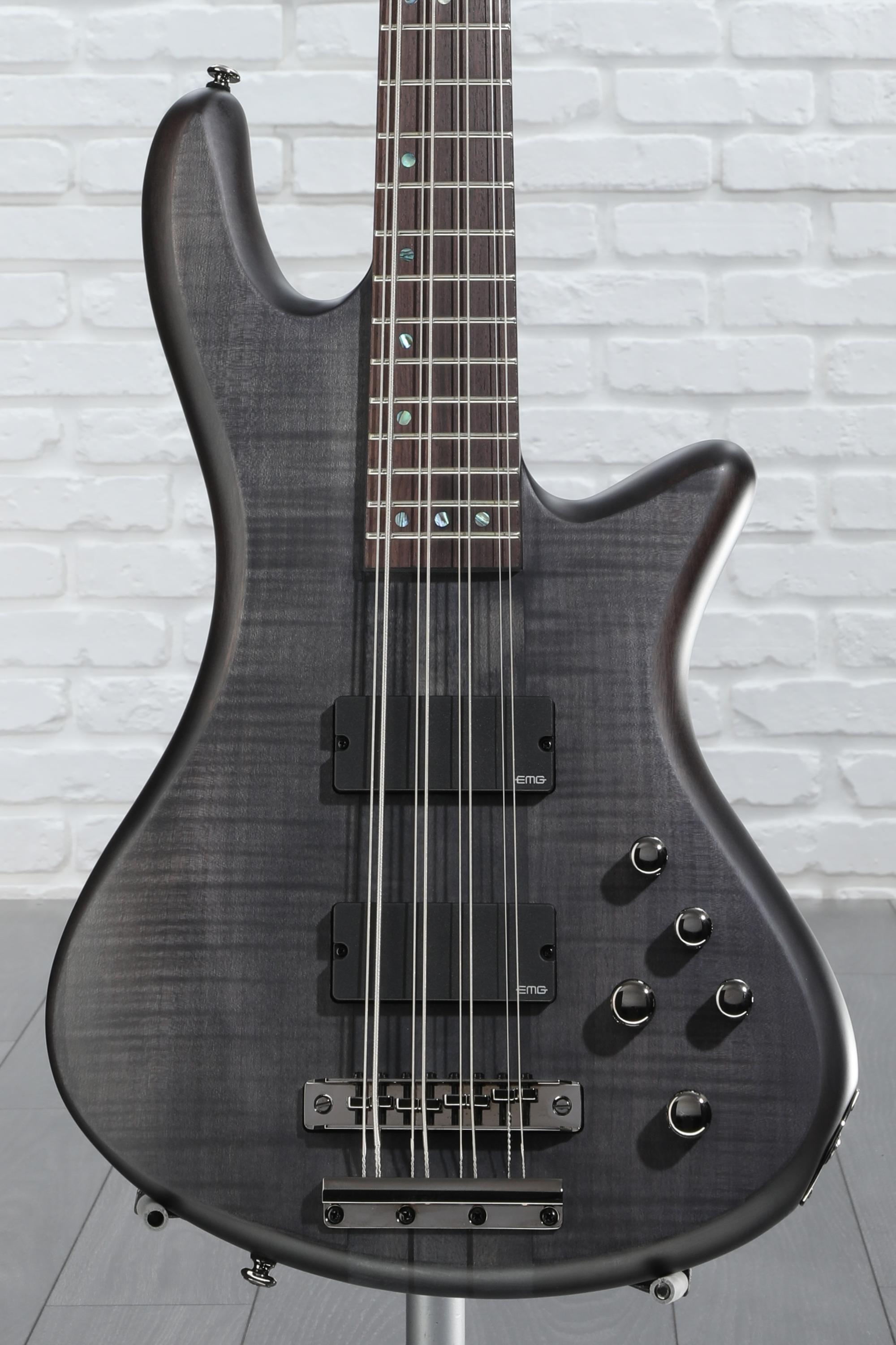 Schecter Stiletto Studio-8 Bass Guitar - See-Thru Black Satin | Sweetwater