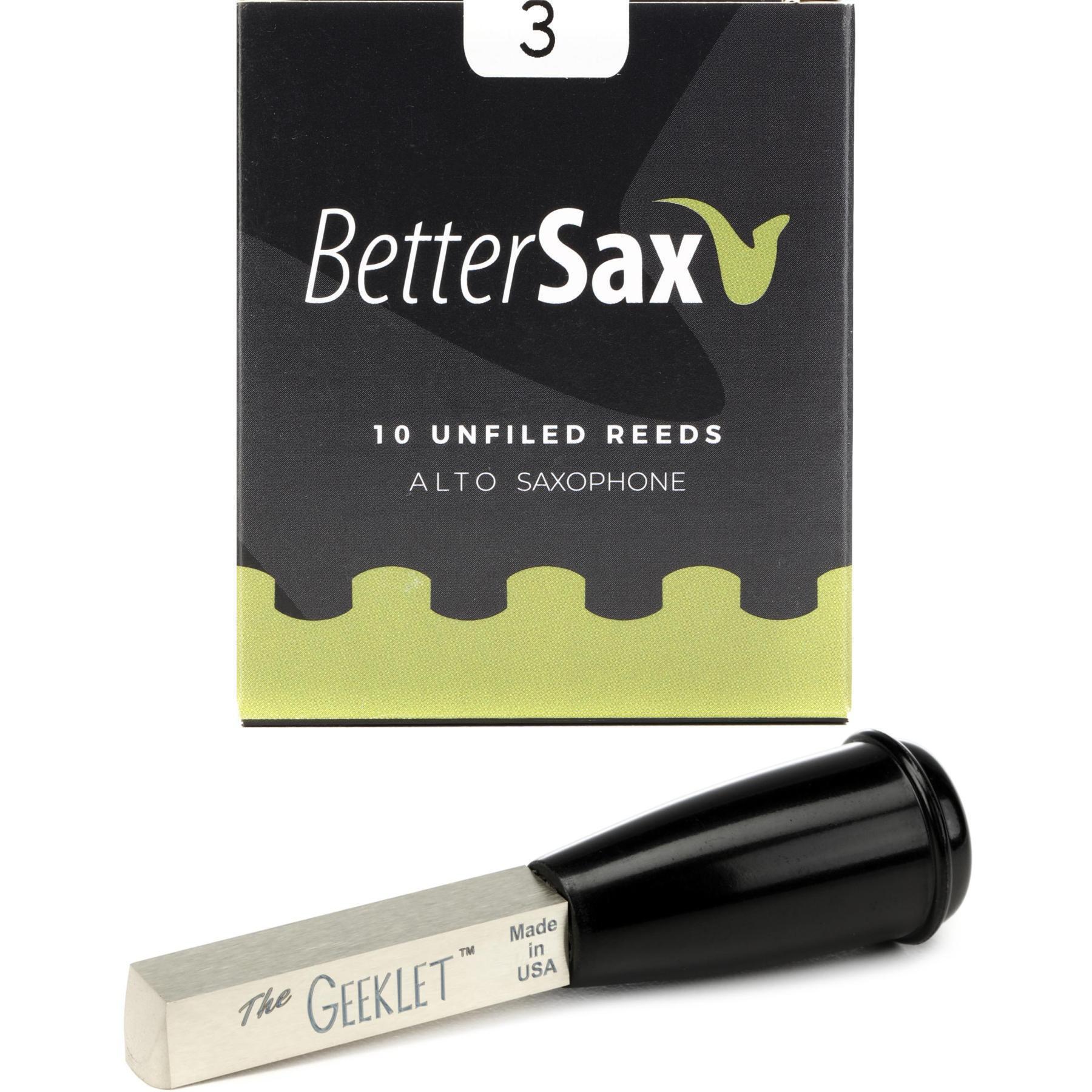 BetterSax Alto Saxophone Jazz Cut Reeds with Reed Tool - 3.0 (10-pack ...