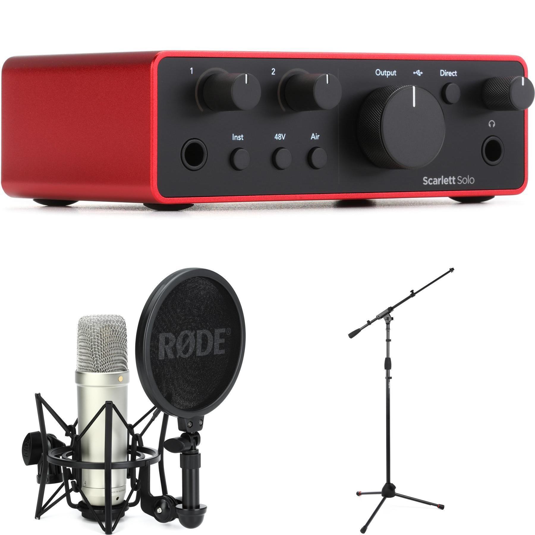 Focusrite Scarlett Solo 4th Gen USB Audio Interface and Rode NT1 ...