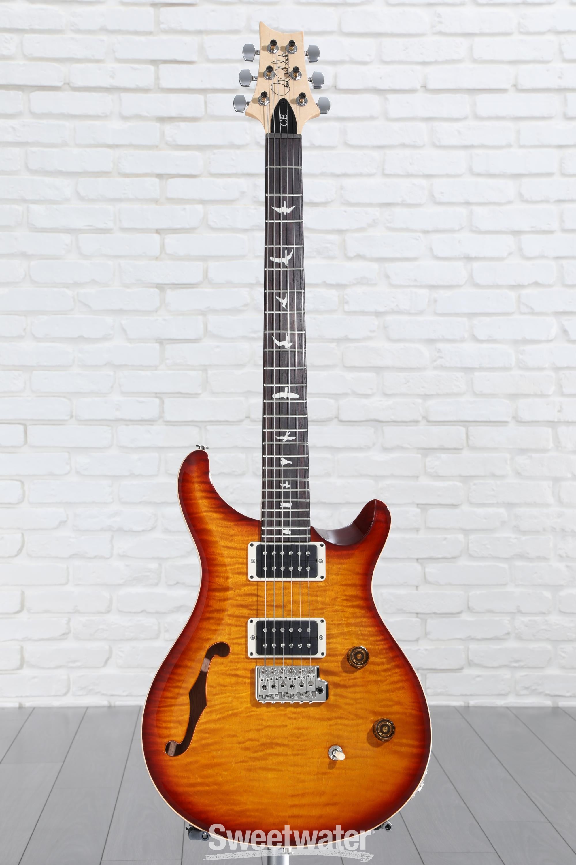 PRS CE 24 Semi-Hollow Electric Guitar - Dark Cherry Sunburst | Sweetwater