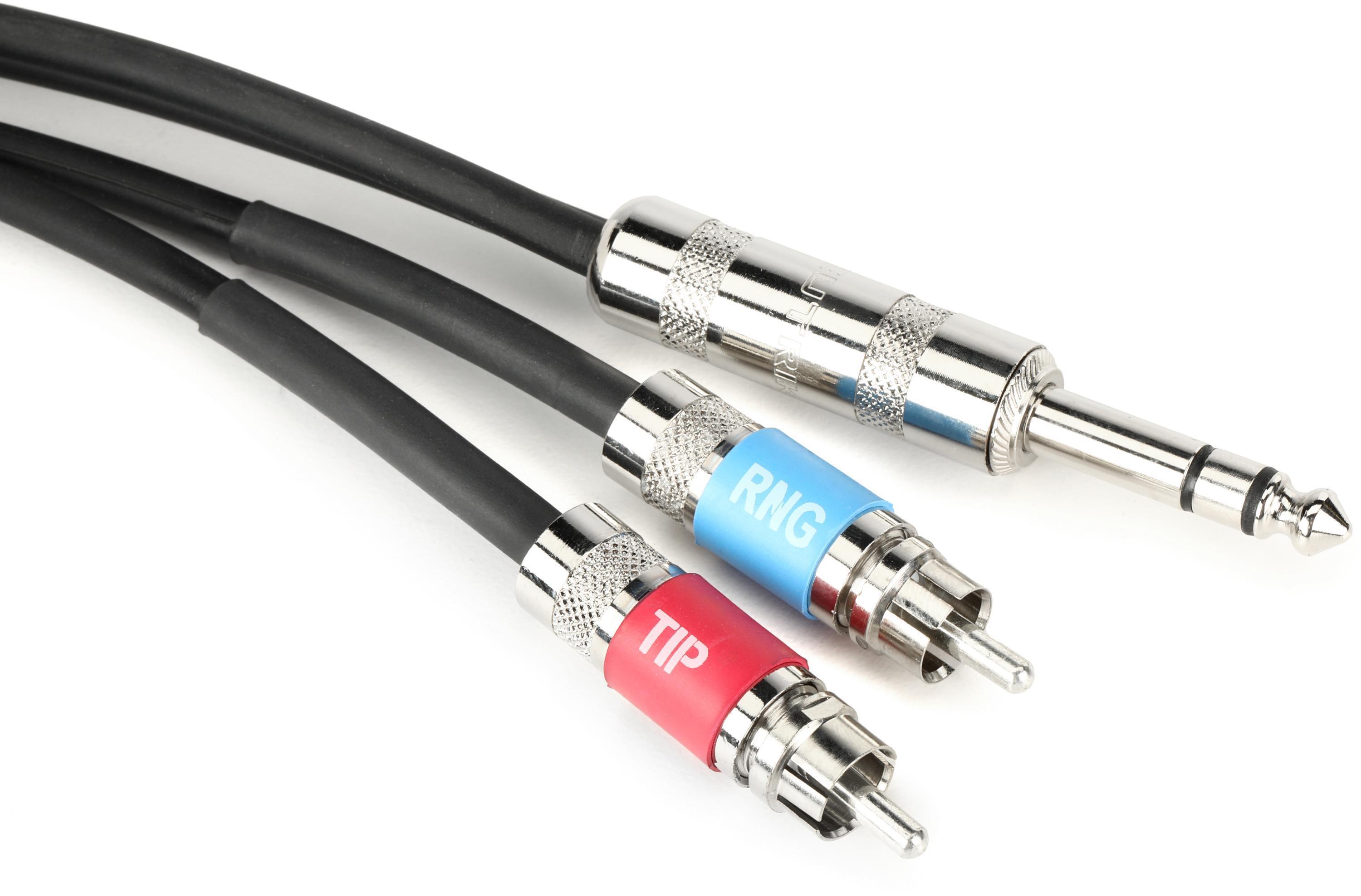 Pro Co IPBQ2R-3 1/4-inch TRS Male to Dual RCA Male Cable - 3 foot ...