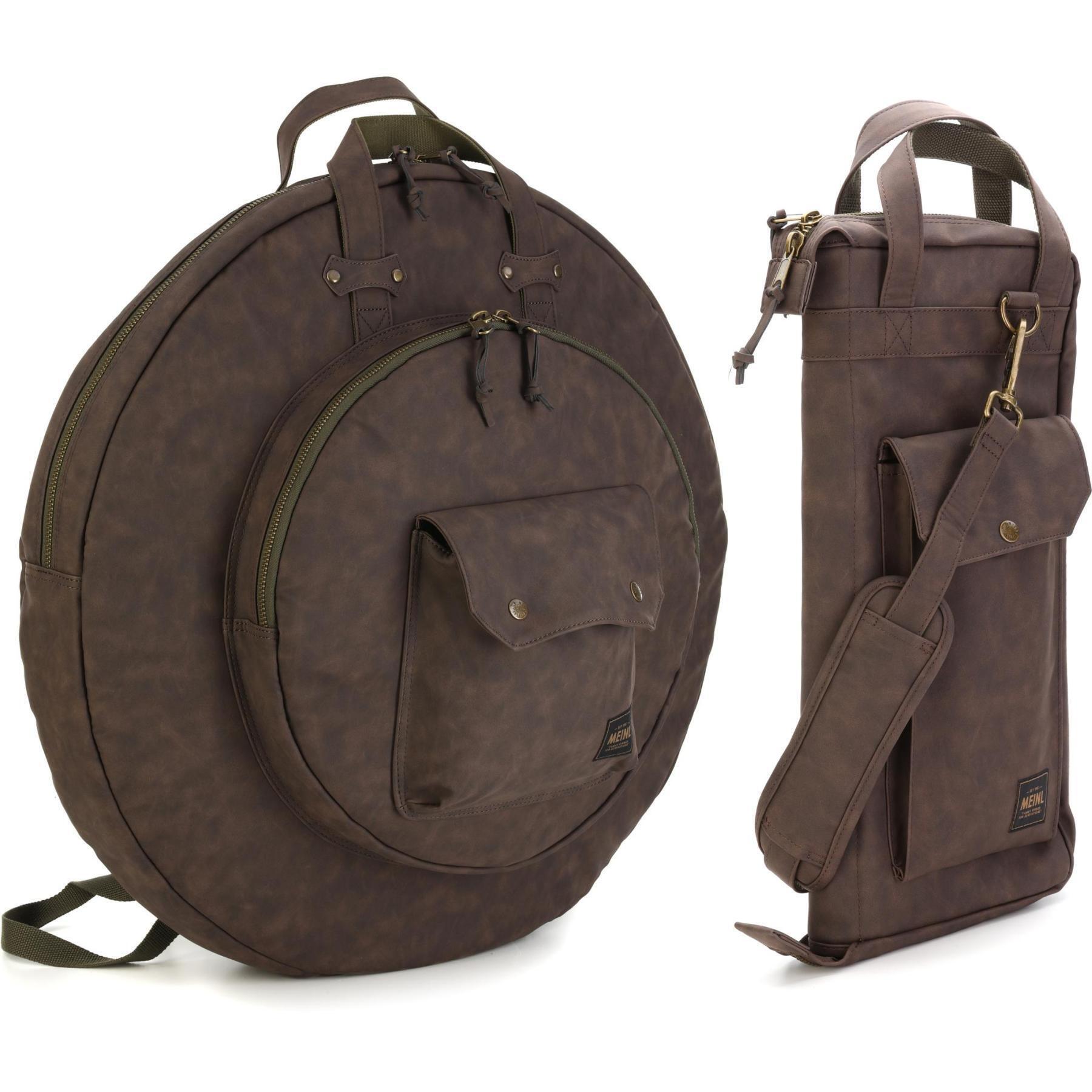 Meinl Cymbals Vintage Hyde Cymbal Bag and Stick Bag - 22 inch, Dark ...