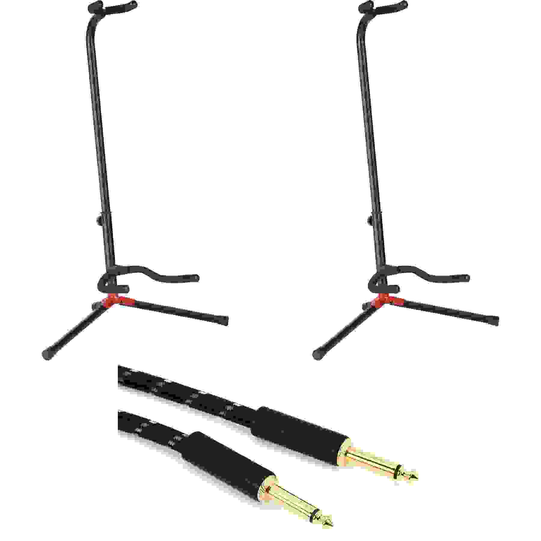 Fender Adjustable Guitar Stand (2 Pack) with Cable | Sweetwater