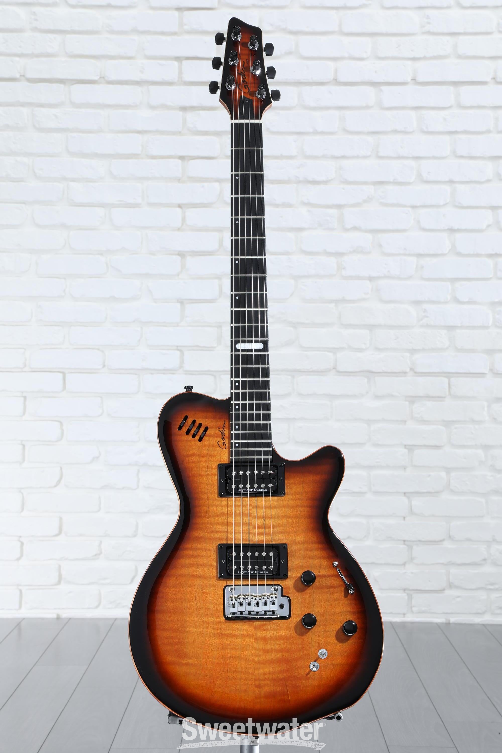 Godin LGXT Electric Guitar - Cognac Burst AA Flame | Sweetwater
